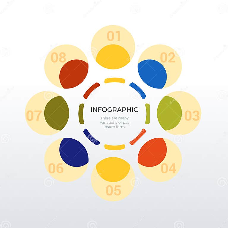 Rounded Infographic Template Design. Business Concept Infograph with 8 ...