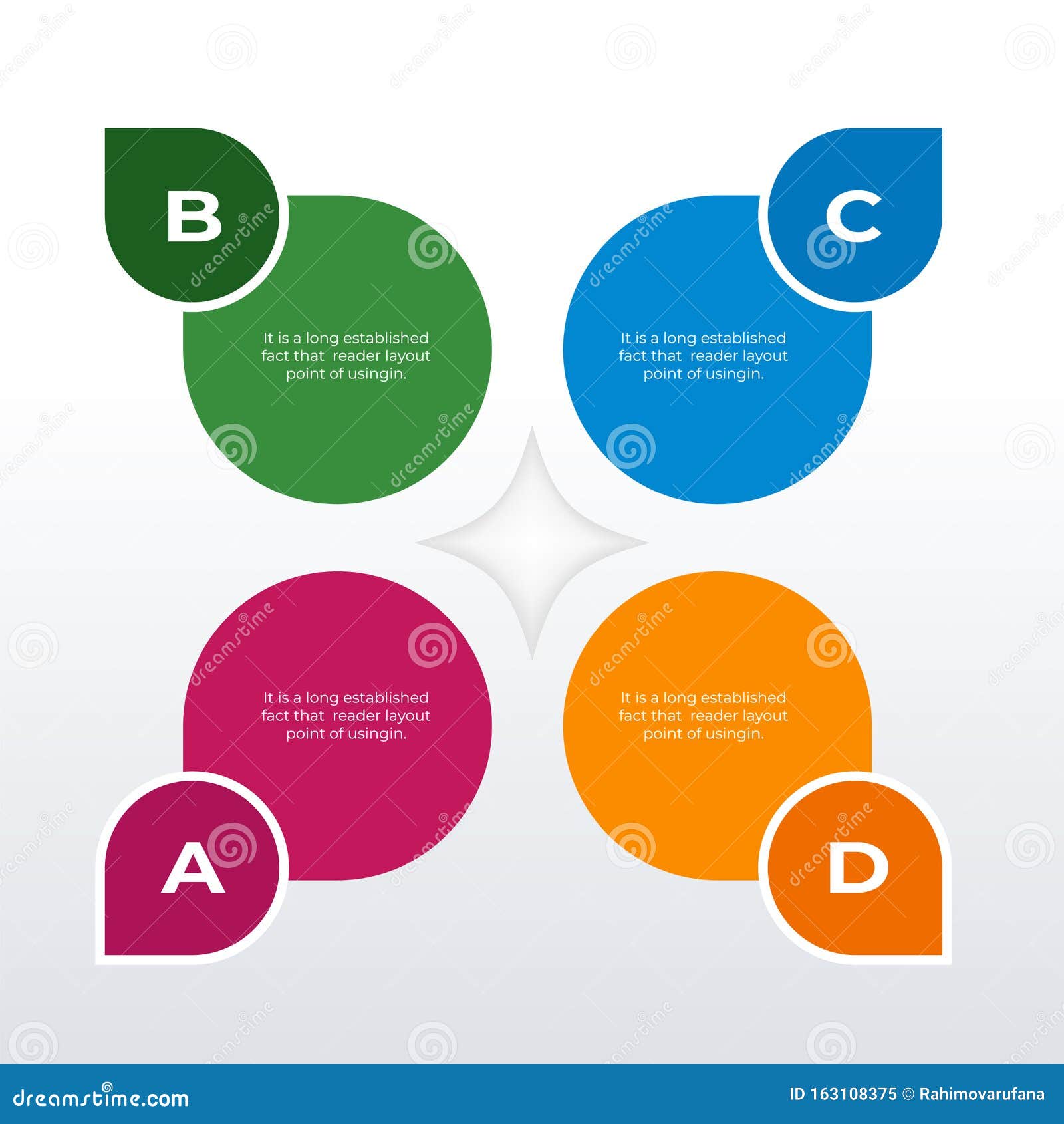 Rounded Infographic Template Design. Business Concept Infograph with 4 ...