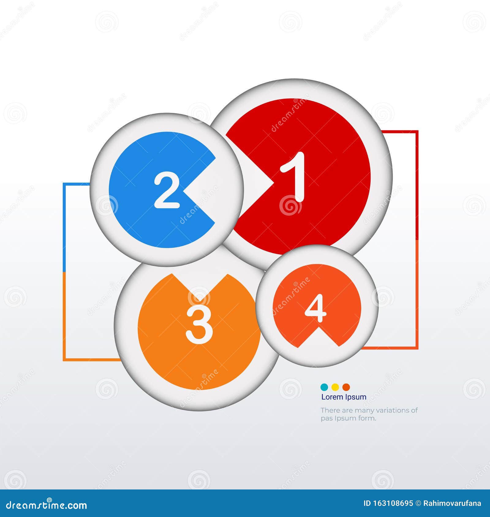 Rounded Infographic Template Design. Business Concept Infograph with 4 ...
