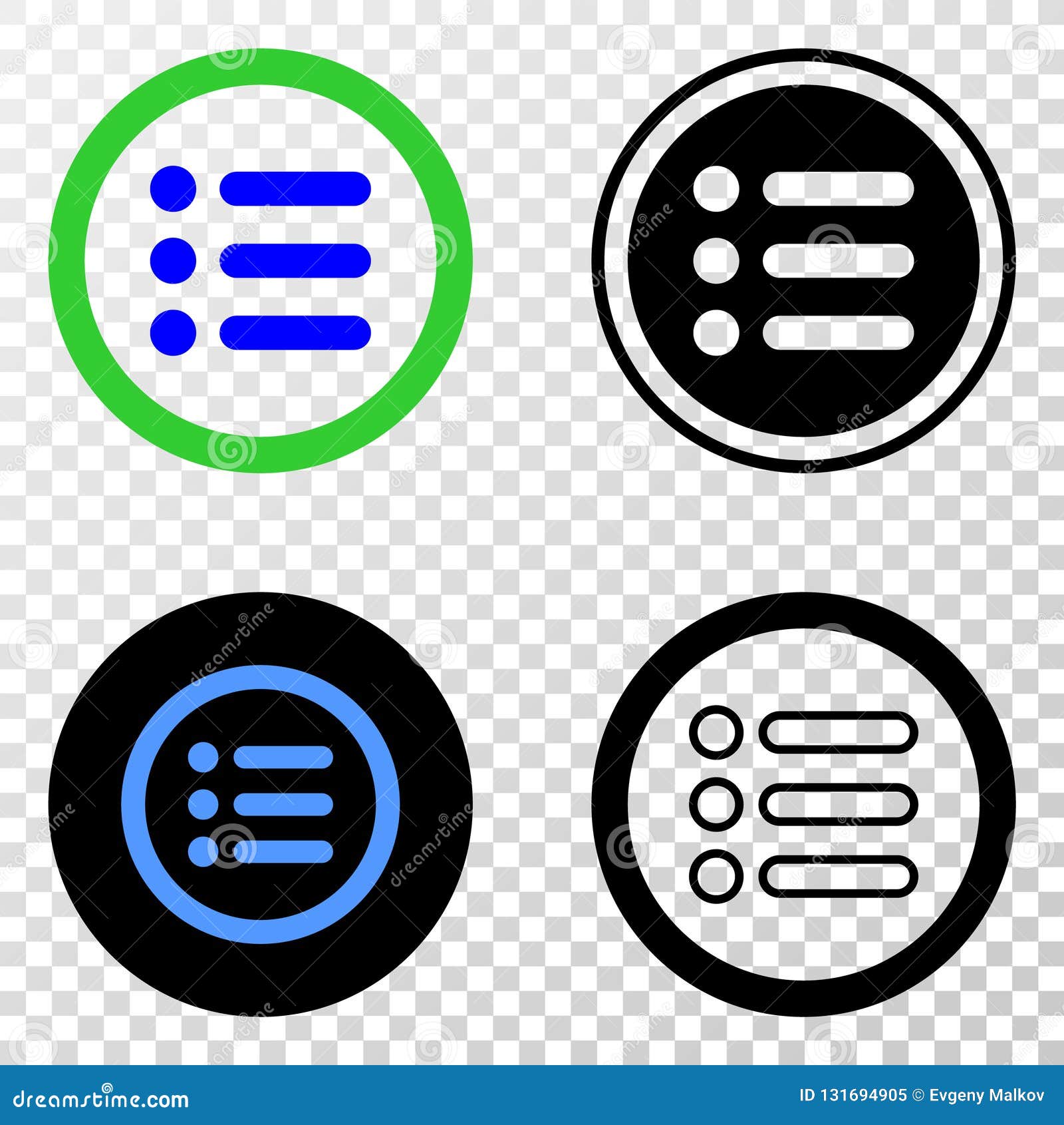 Rounded Items Vector EPS Icon with Contour Version Stock Vector ...