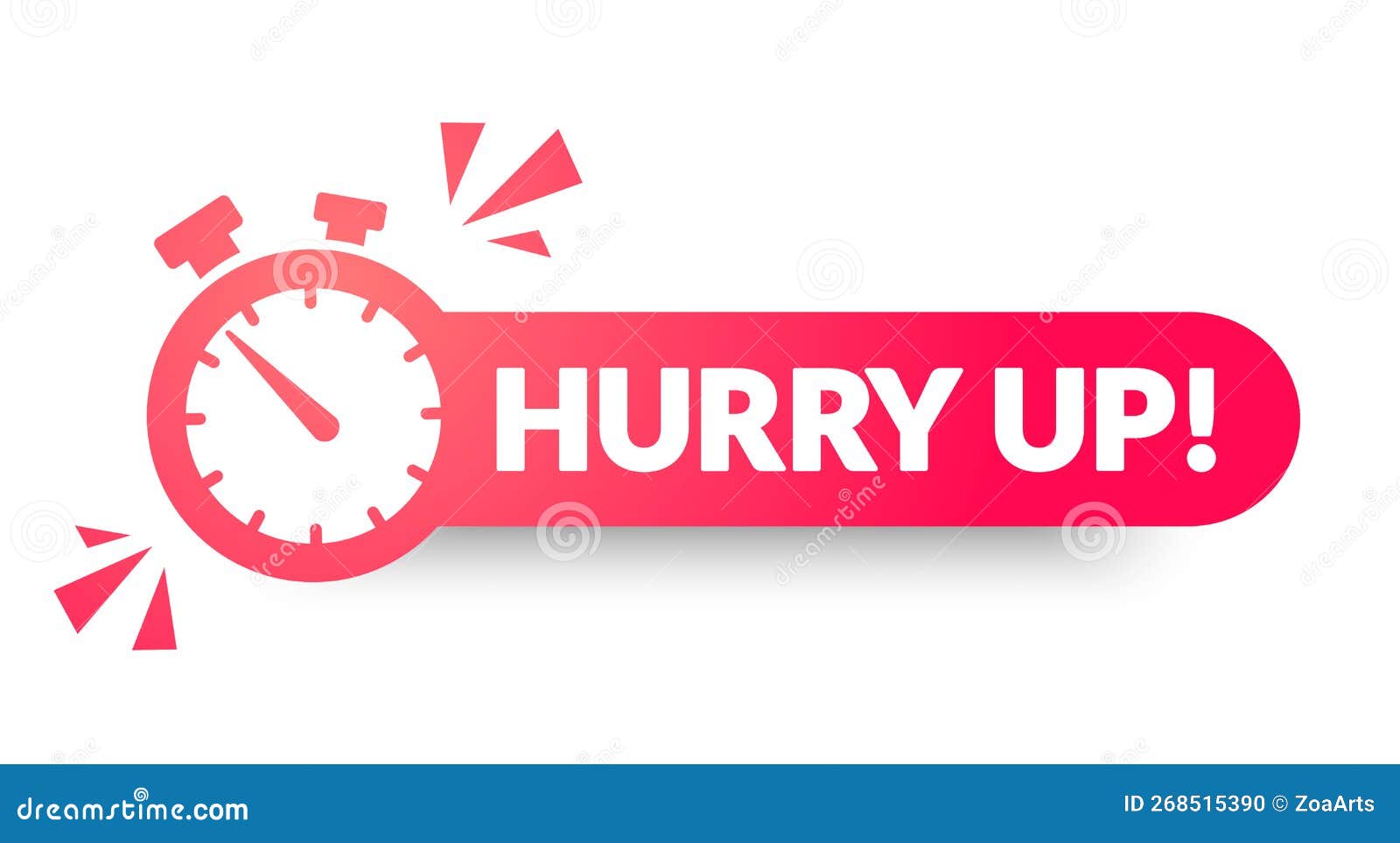 Rounded Label with Stop Watch Icon and Text Hurry Up Stock Vector ...