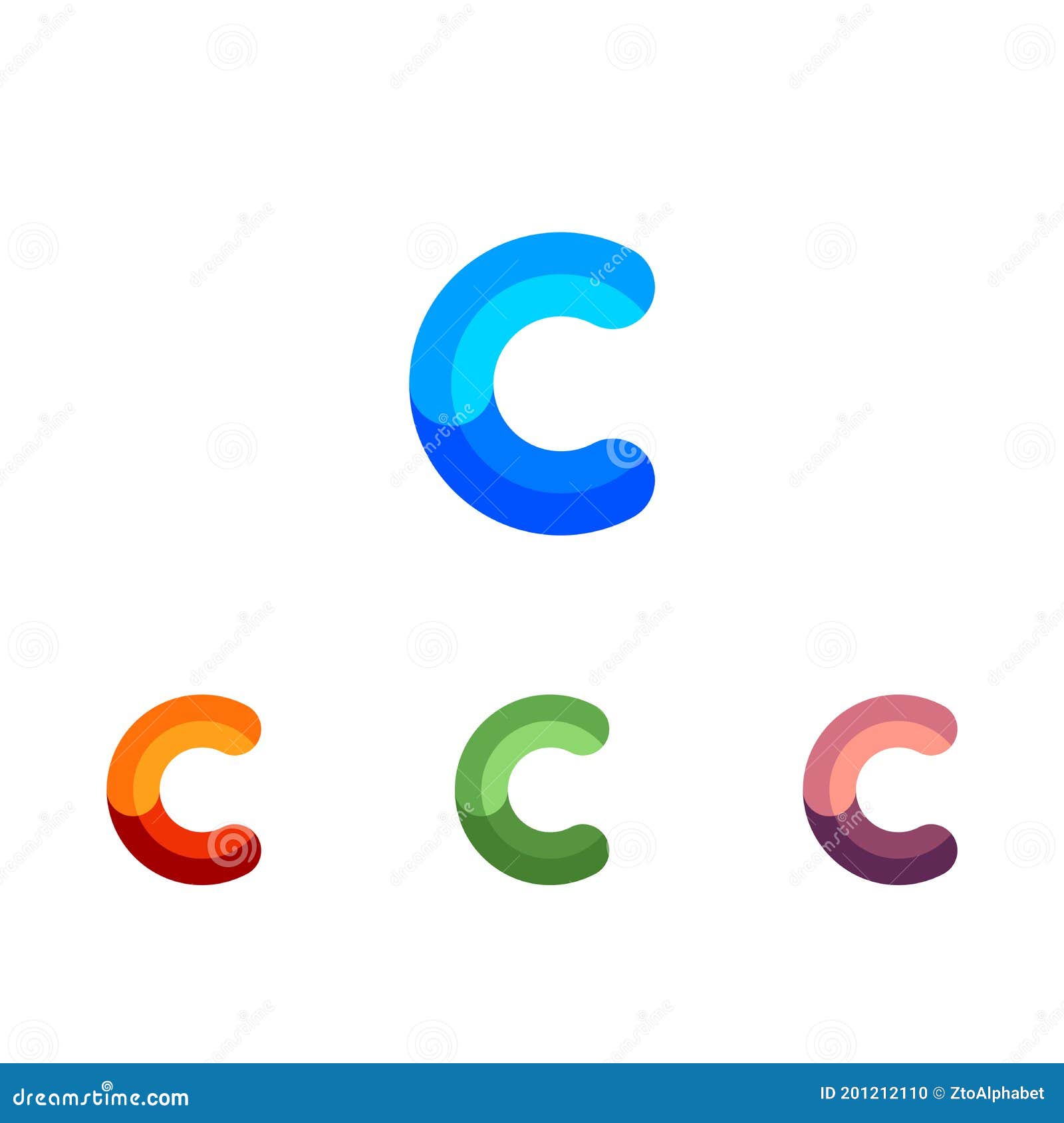 Rounded Letter Logo C Symbol Icon Stock Vector - Illustration of emblem ...