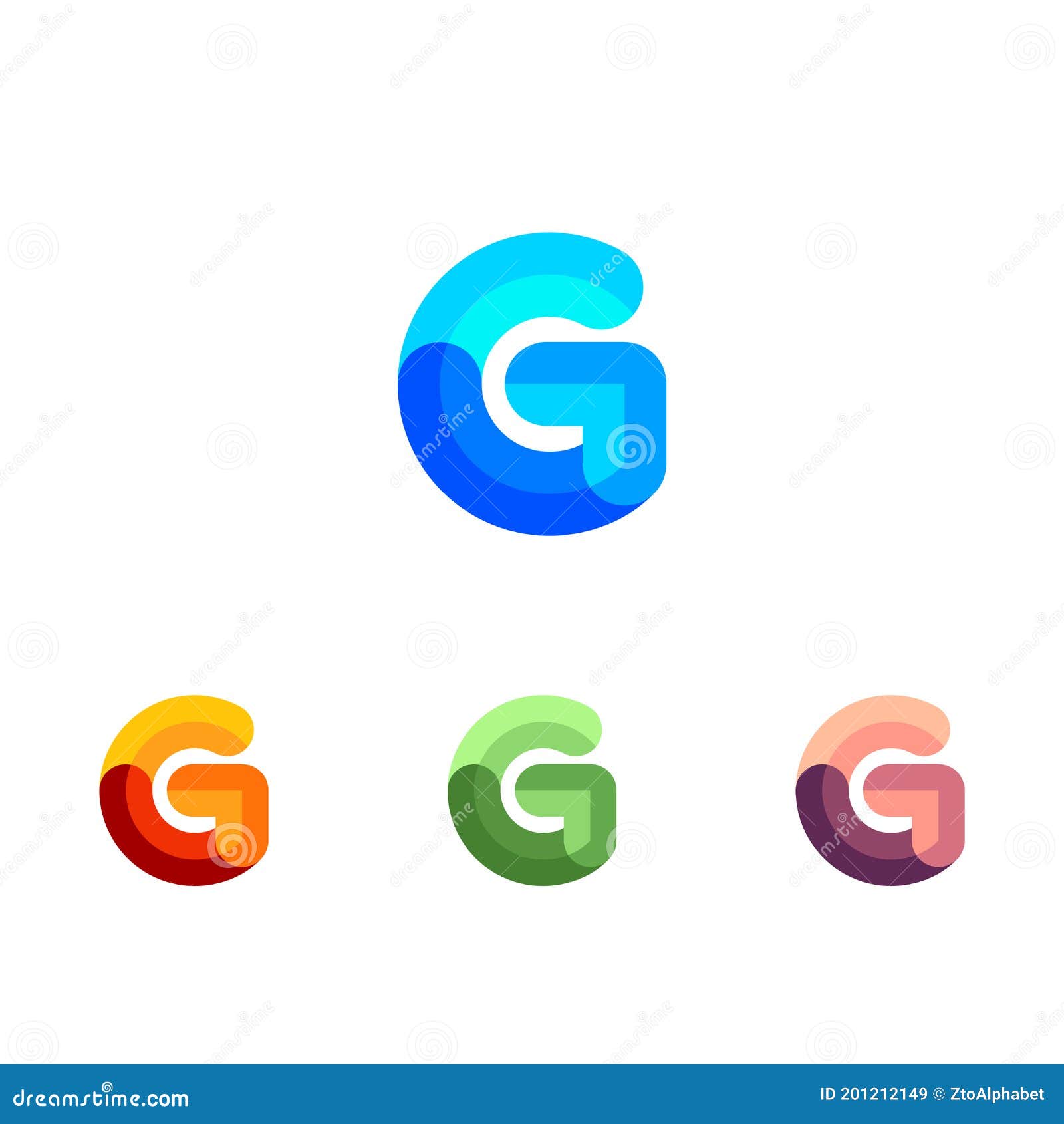 Rounded Letter Logo G Symbol Icon Stock Vector - Illustration of card ...