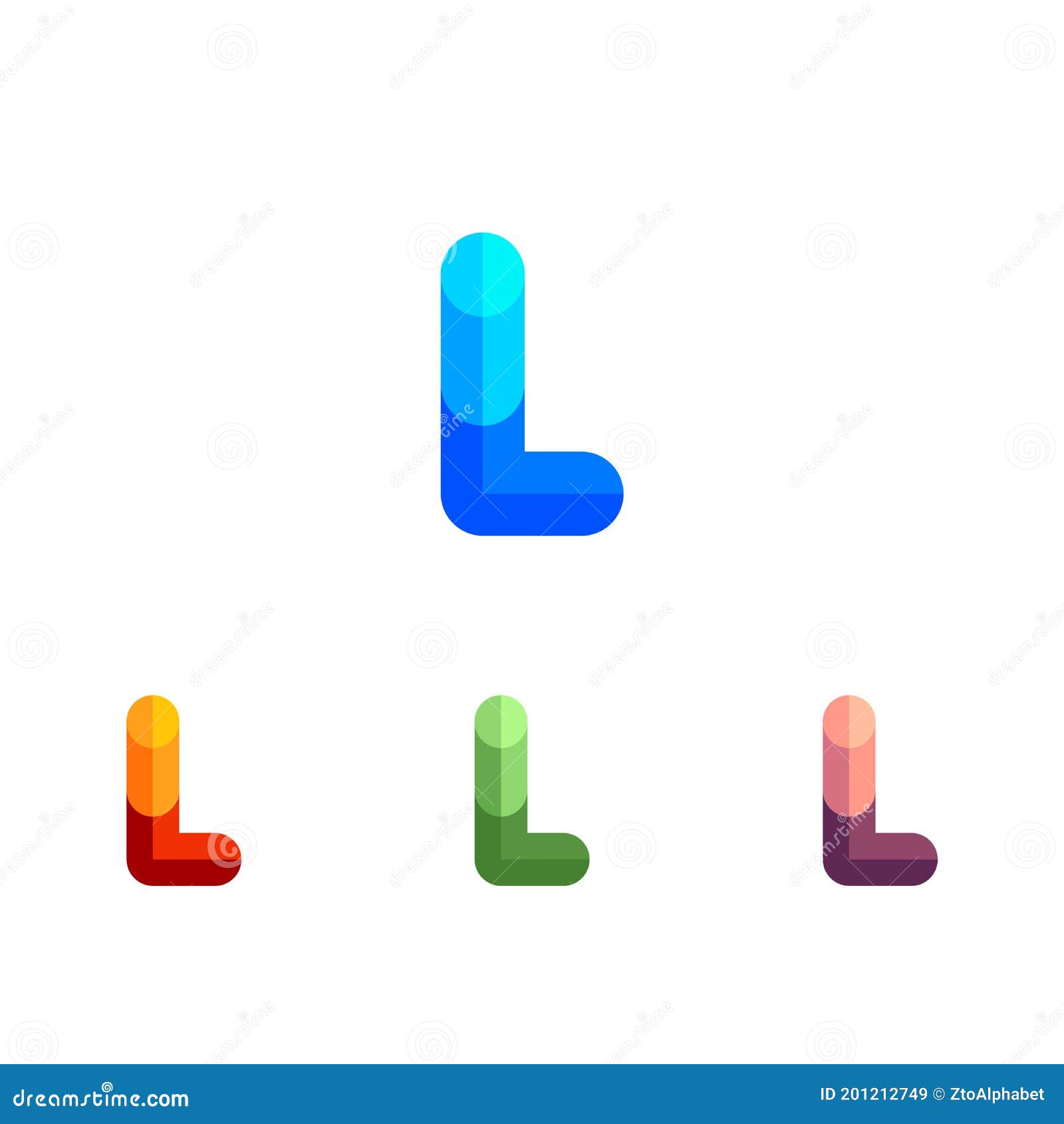 Rounded Letter Logo L Symbol Icon Stock Vector - Illustration of color ...