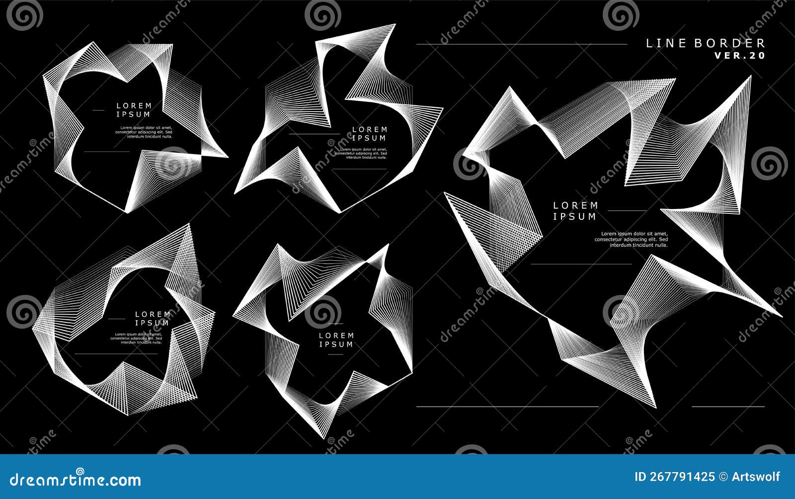 Rounded Lines Wave Abstract Border Design Template. Line Circle ...