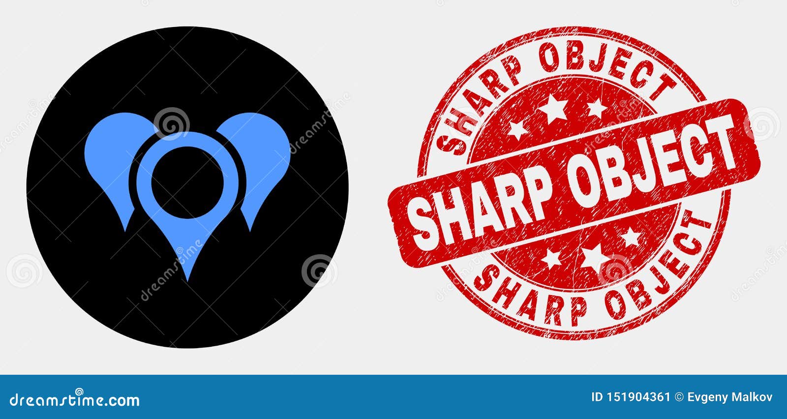 Vector Map Pointers Icon and Distress Sharp Object Stamp Seal Stock ...
