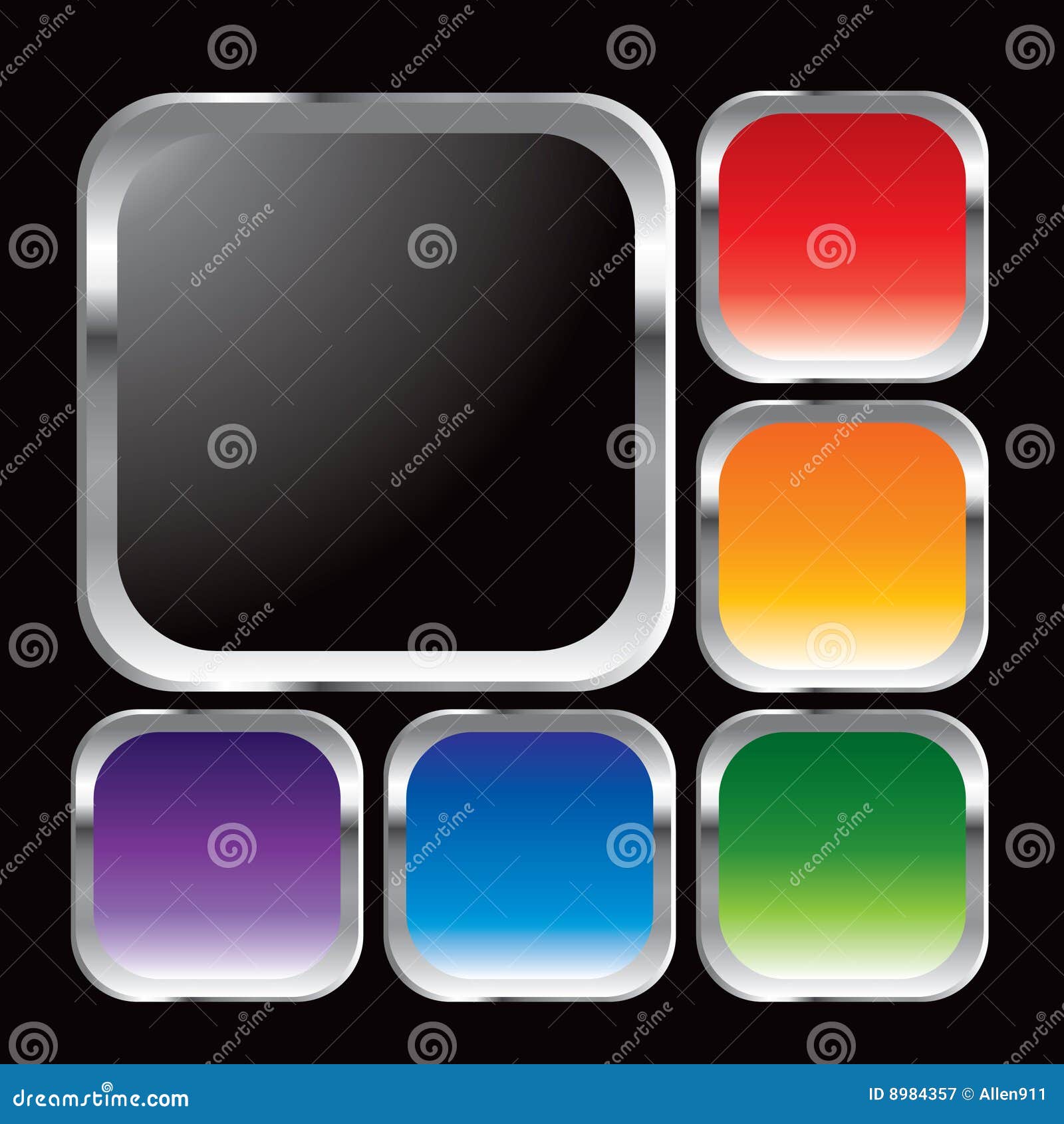 Rounded Metal Frames with Multiple Colors Stock Vector - Illustration ...