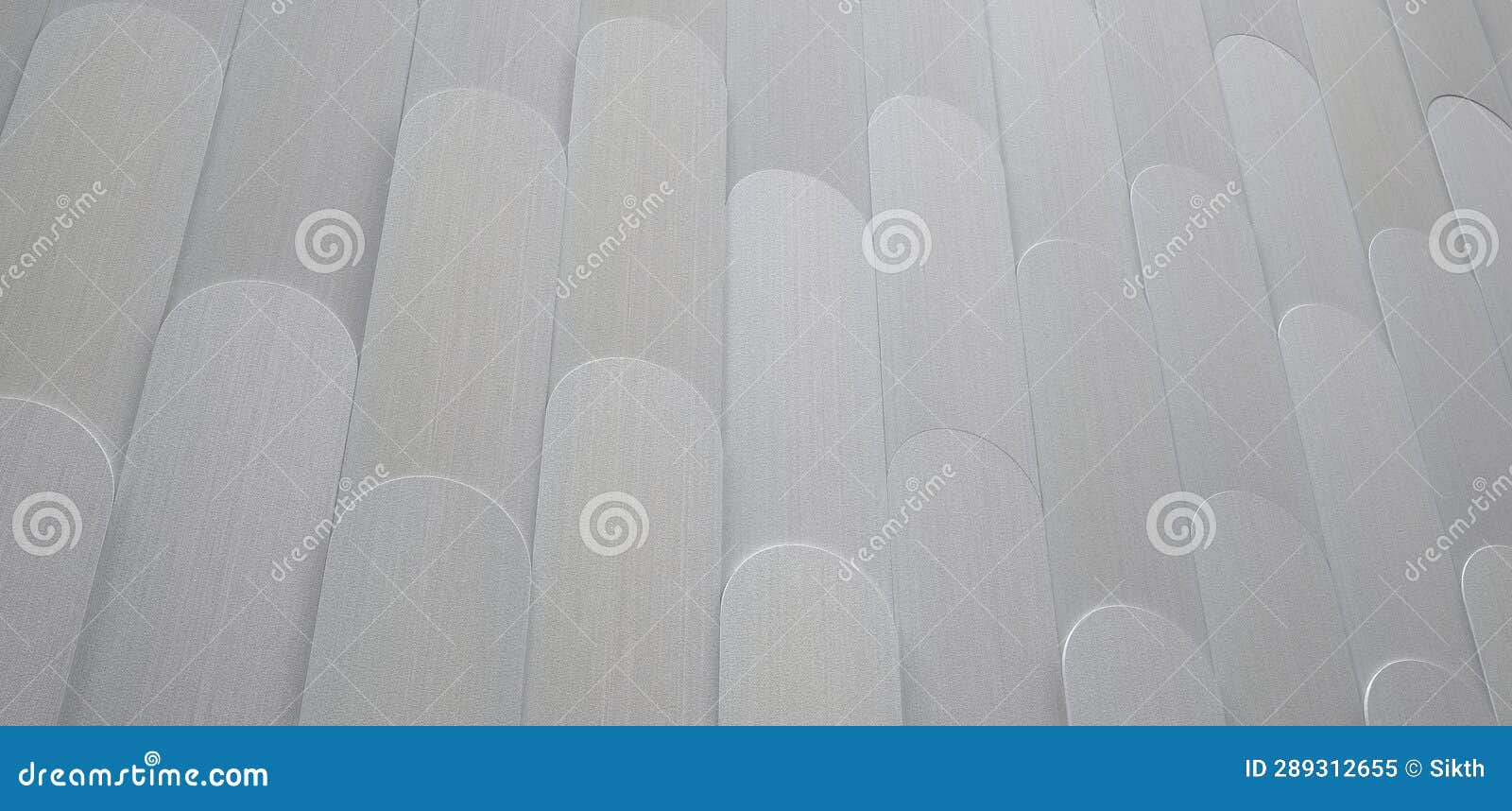 Rounded Metal Panels - Angle View (3d Illustration Stock Illustration ...