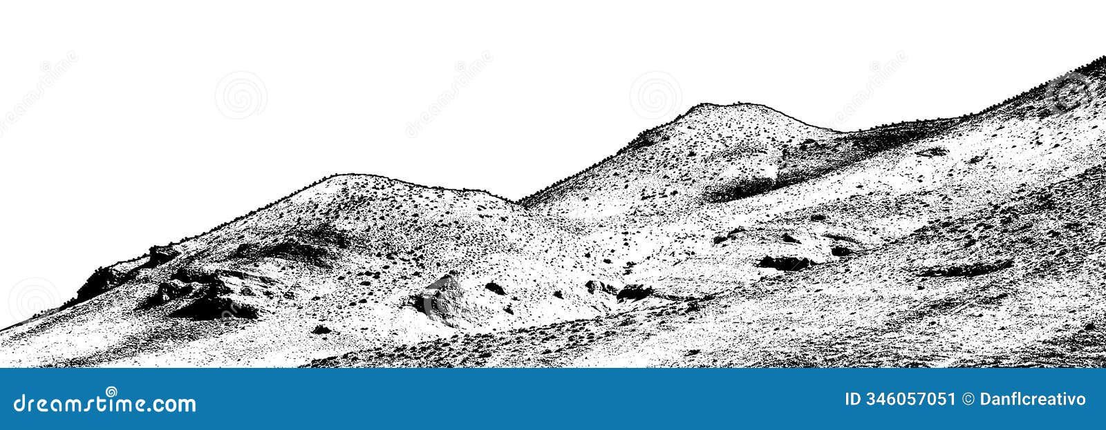 Rounded Mountain Panoramic Graphic Isolated Landscape Stock ...