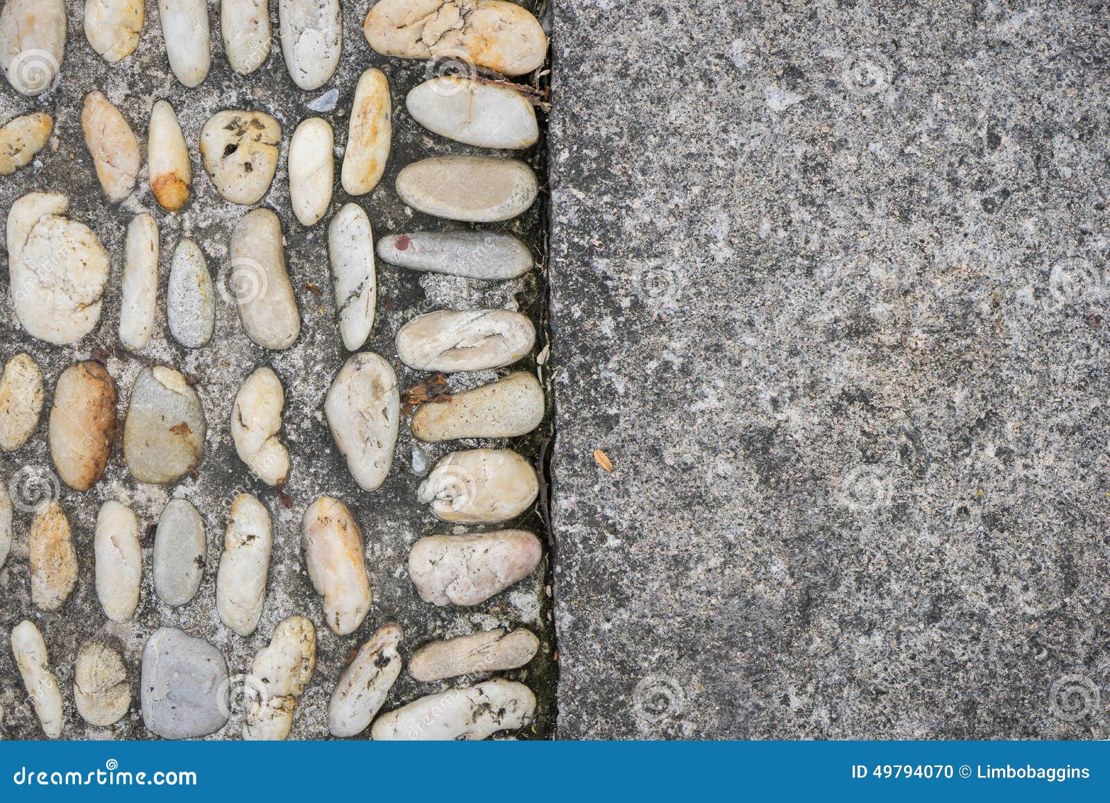 Rounded Pebble Stones and Concrete Stock Photo - Image of stones ...