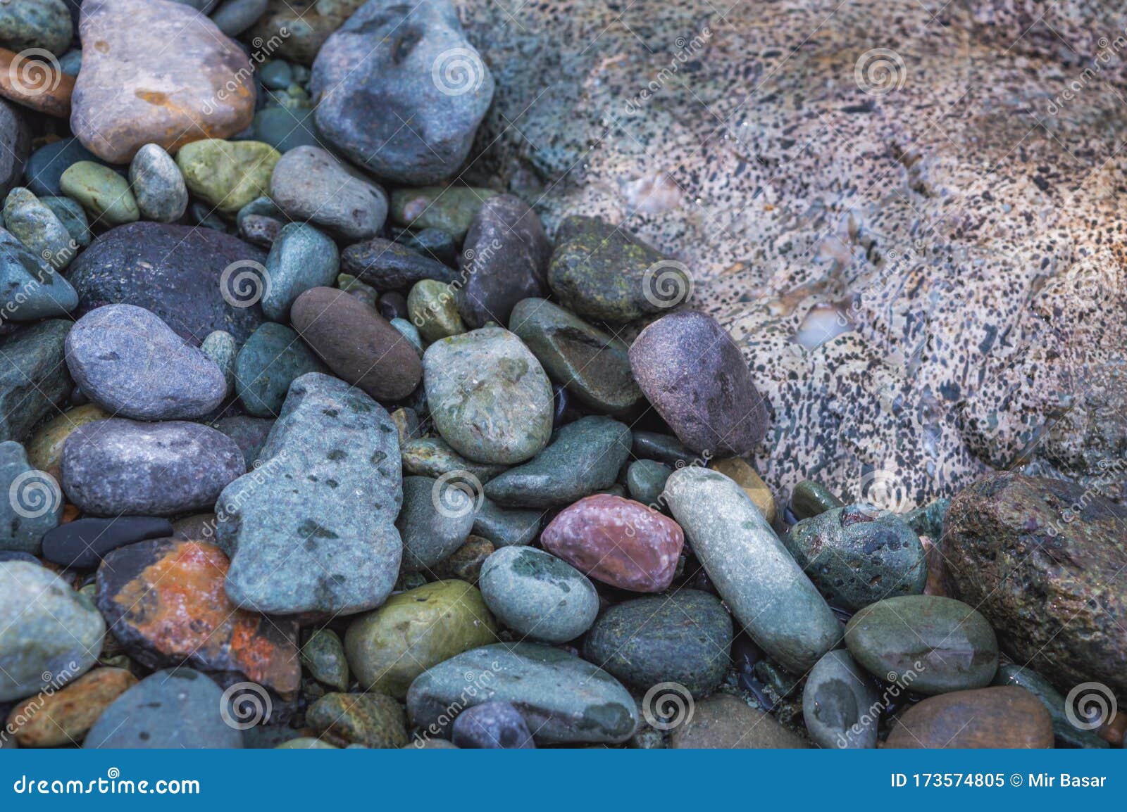 Rounded Pebbles of Different Colours on the Bank of River Lidder in ...