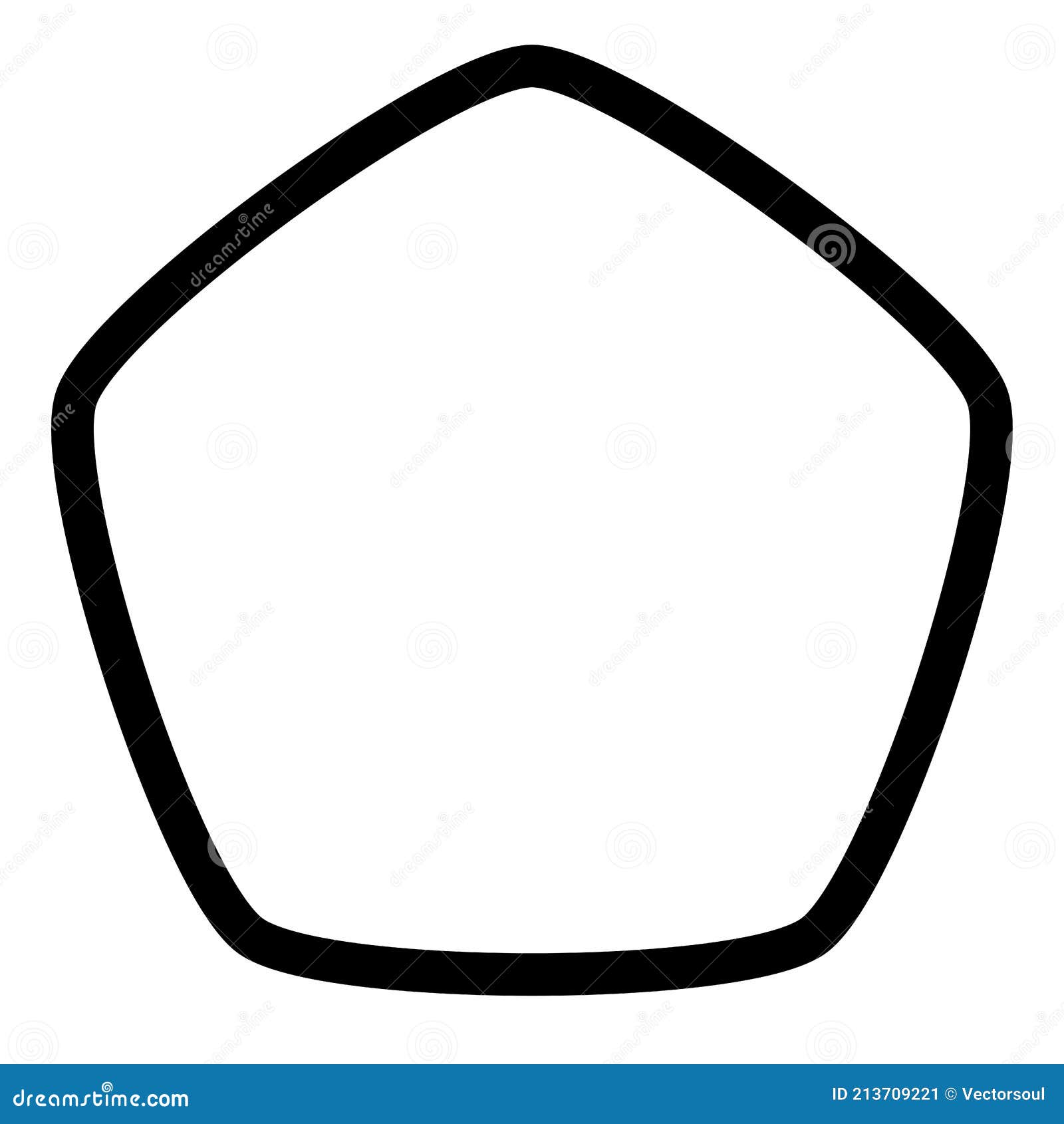 Rounded Pentagon Polygon Contour, Outline Shape. Soft, Smooth Design ... Rounded Pentagon Polygon Contour, Outline Shape. Soft, Smooth Design ...