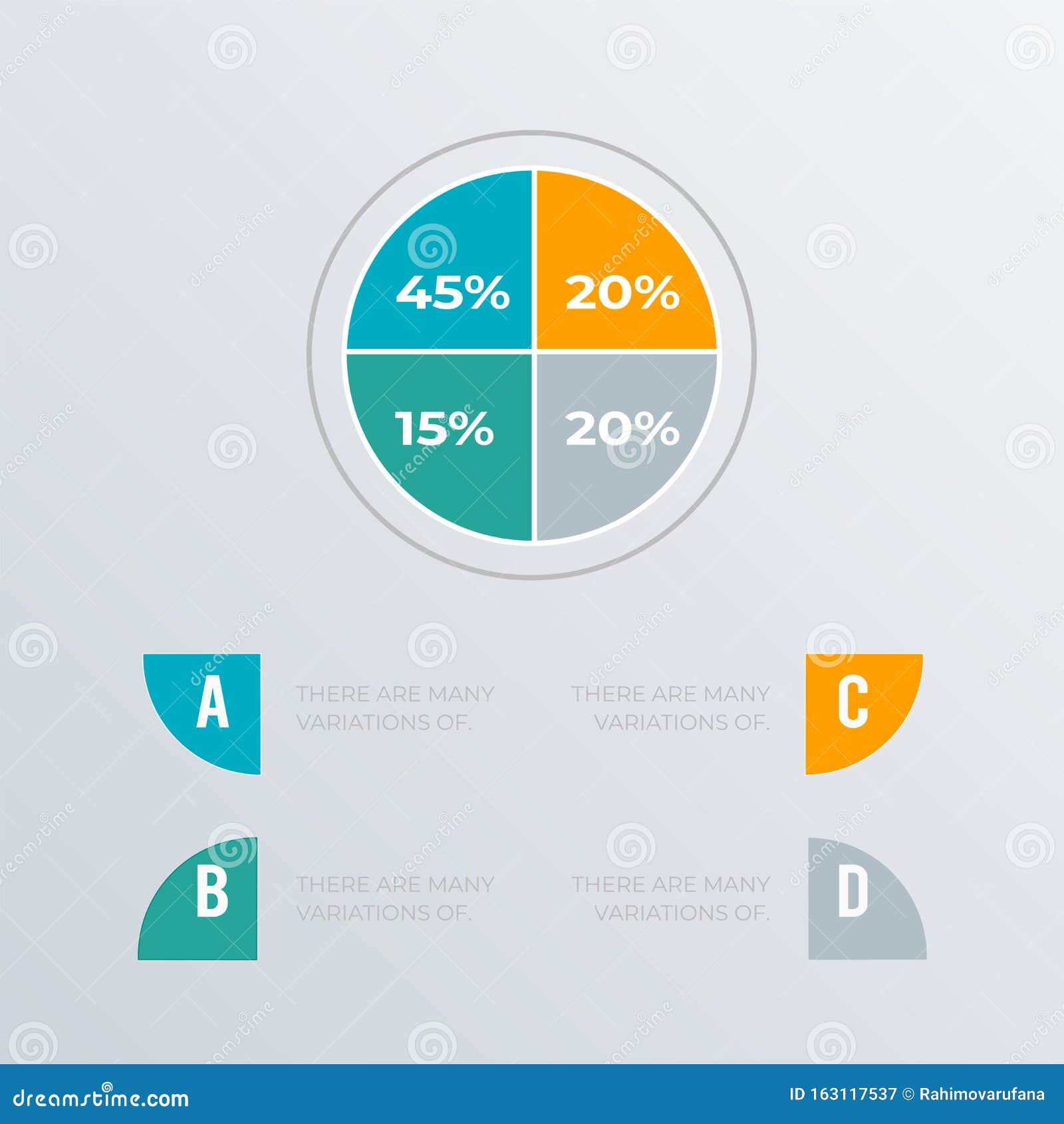 Rounded Percent Infographics Template Design. Business Concept ...