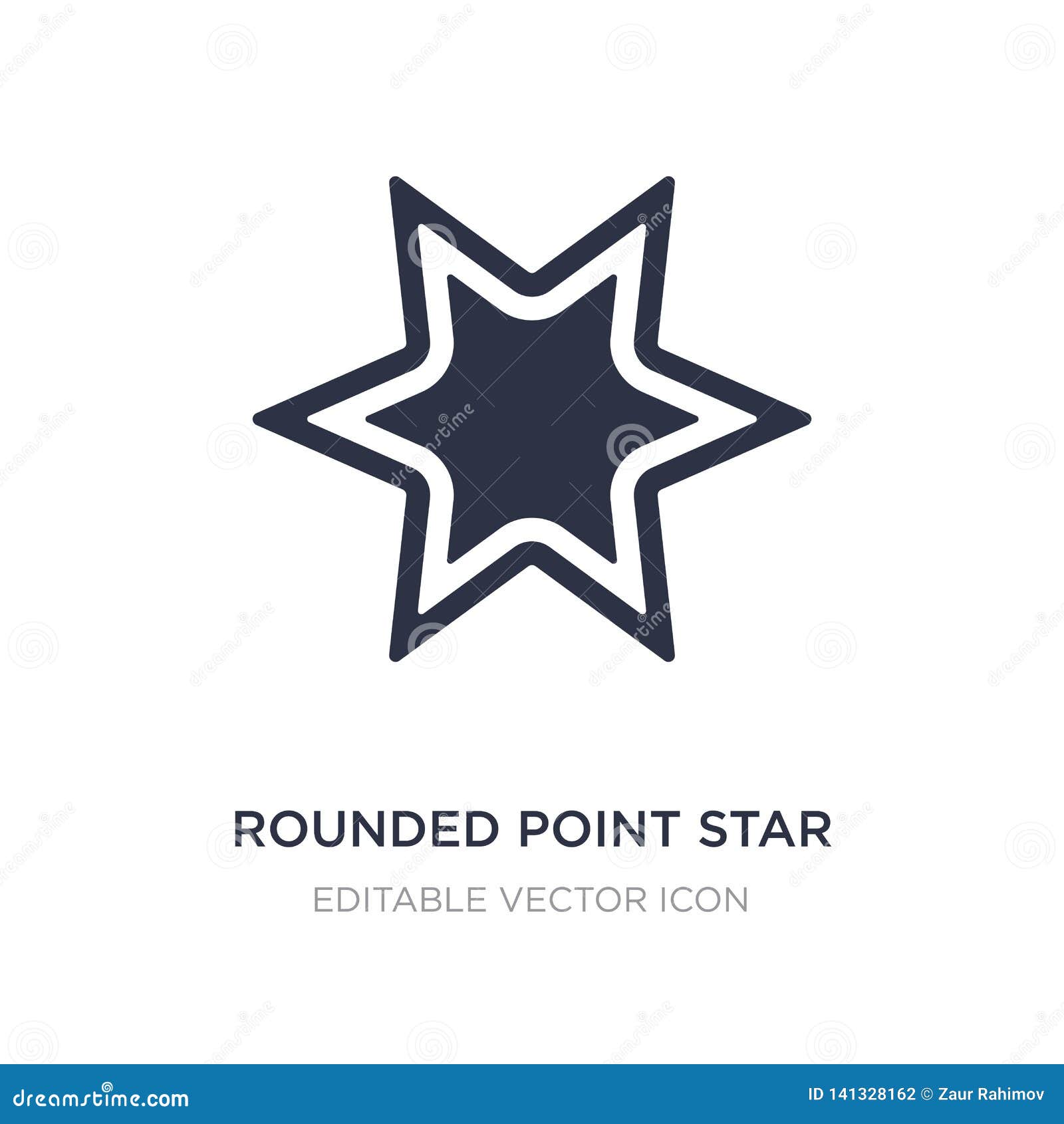 Rounded Point Star Icon on White Background. Simple Element ...