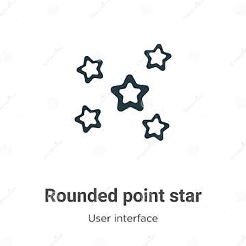 Rounded Point Star Vector Icon on White Background. Flat Vector Rounded ...