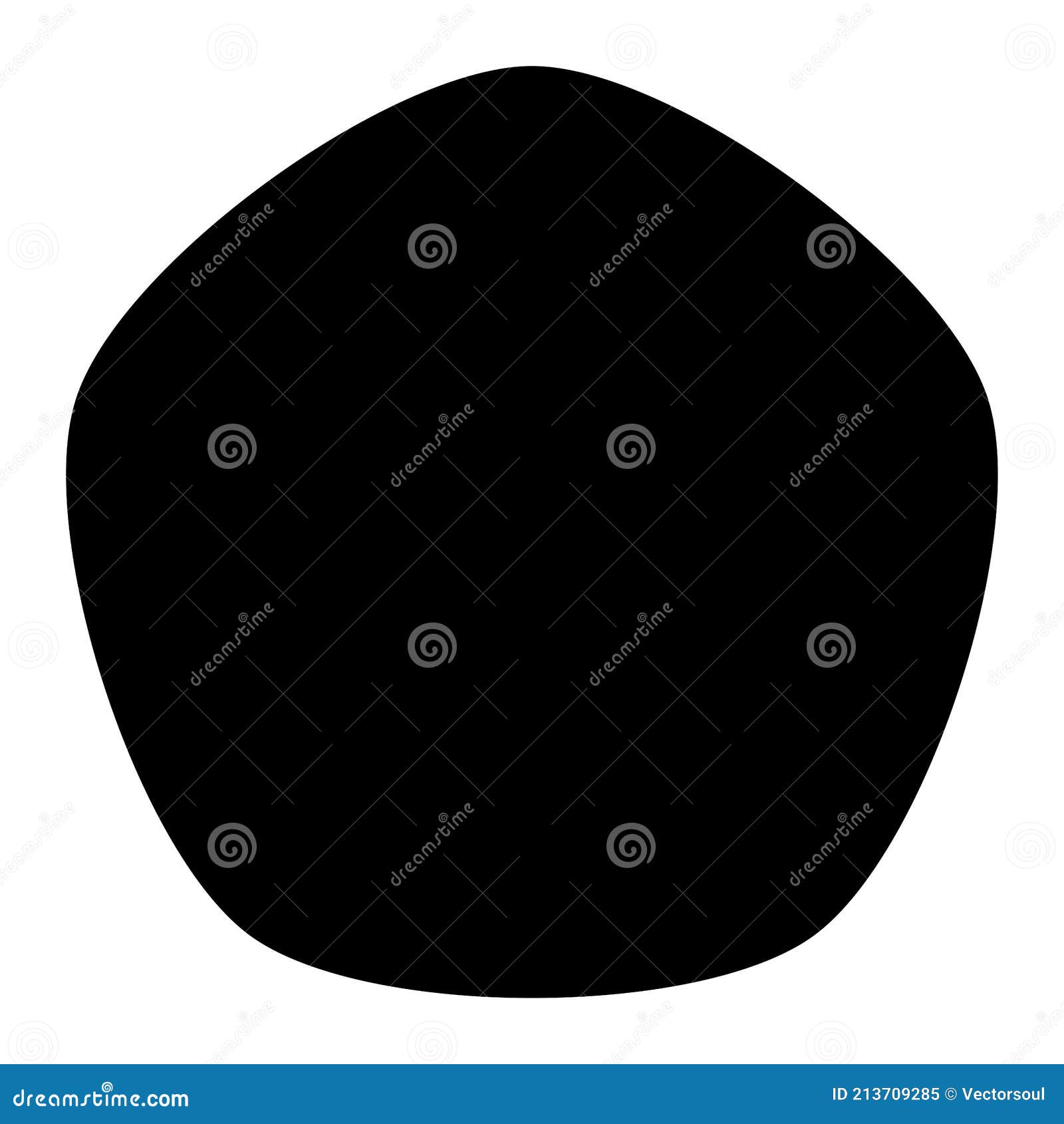 Rounded Polygon Shape in Black. Smooth, Soft Spot Design Element Stock ...