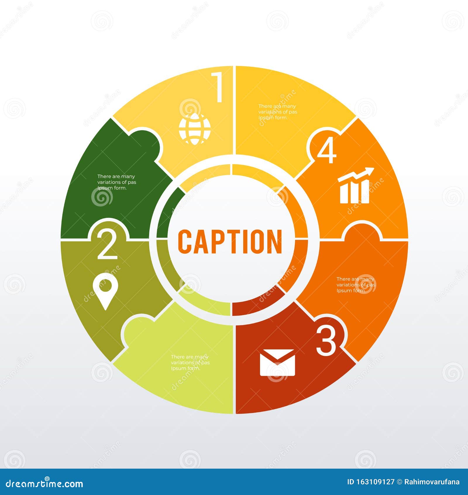 Rounded Puzzle Process Infographic Template Design. Business Concept ...