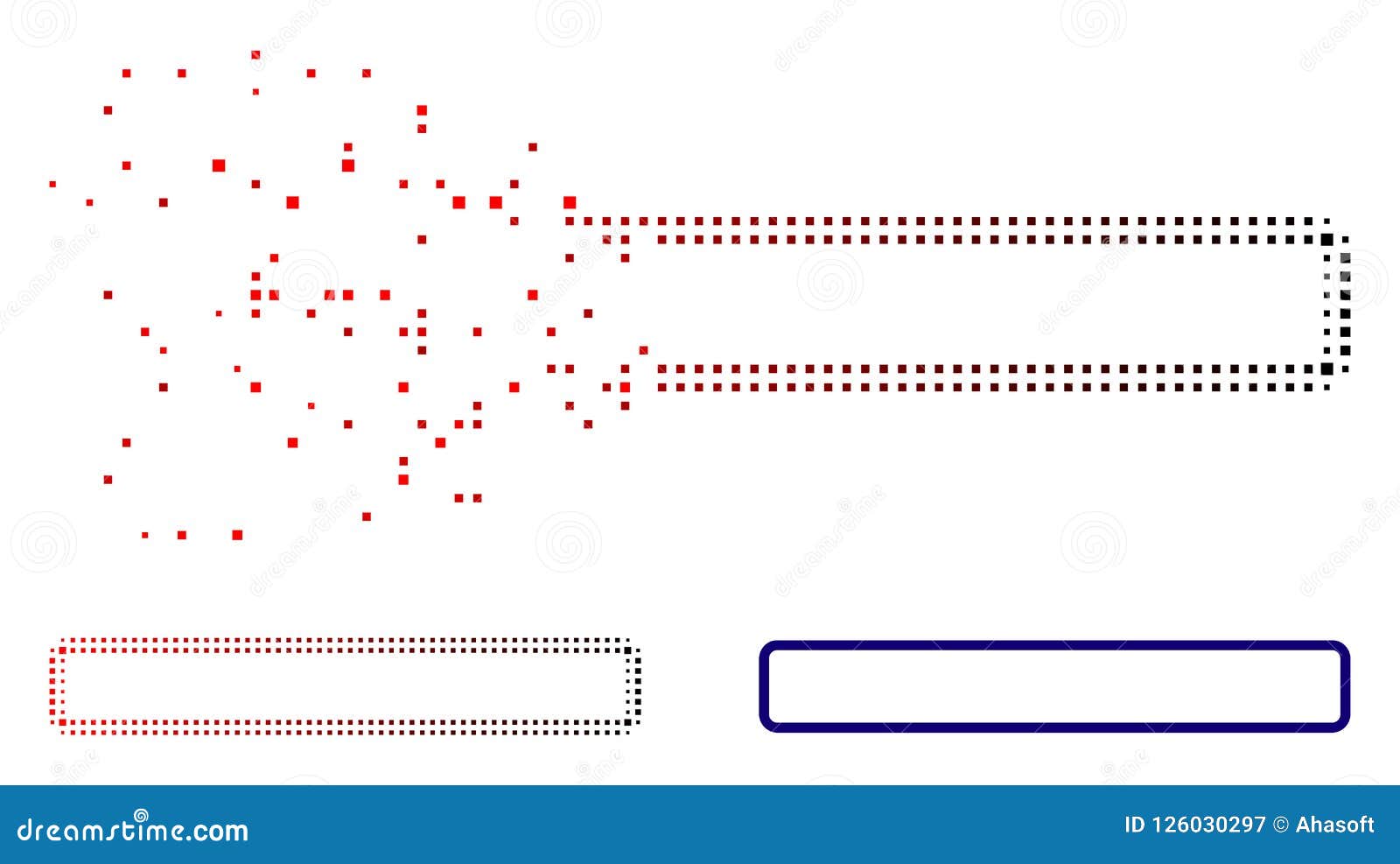Shredded Pixel Halftone Rounded Rectangle Frame Icon Stock Vector ...