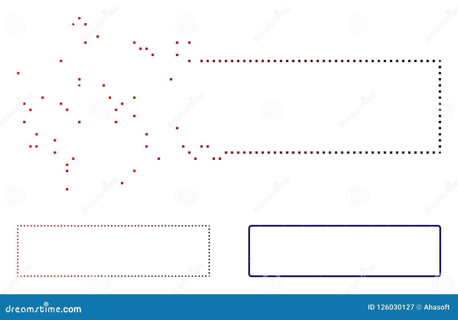Disappearing Pixel Halftone Rounded Rectangle Frame Icon Stock Vector ...