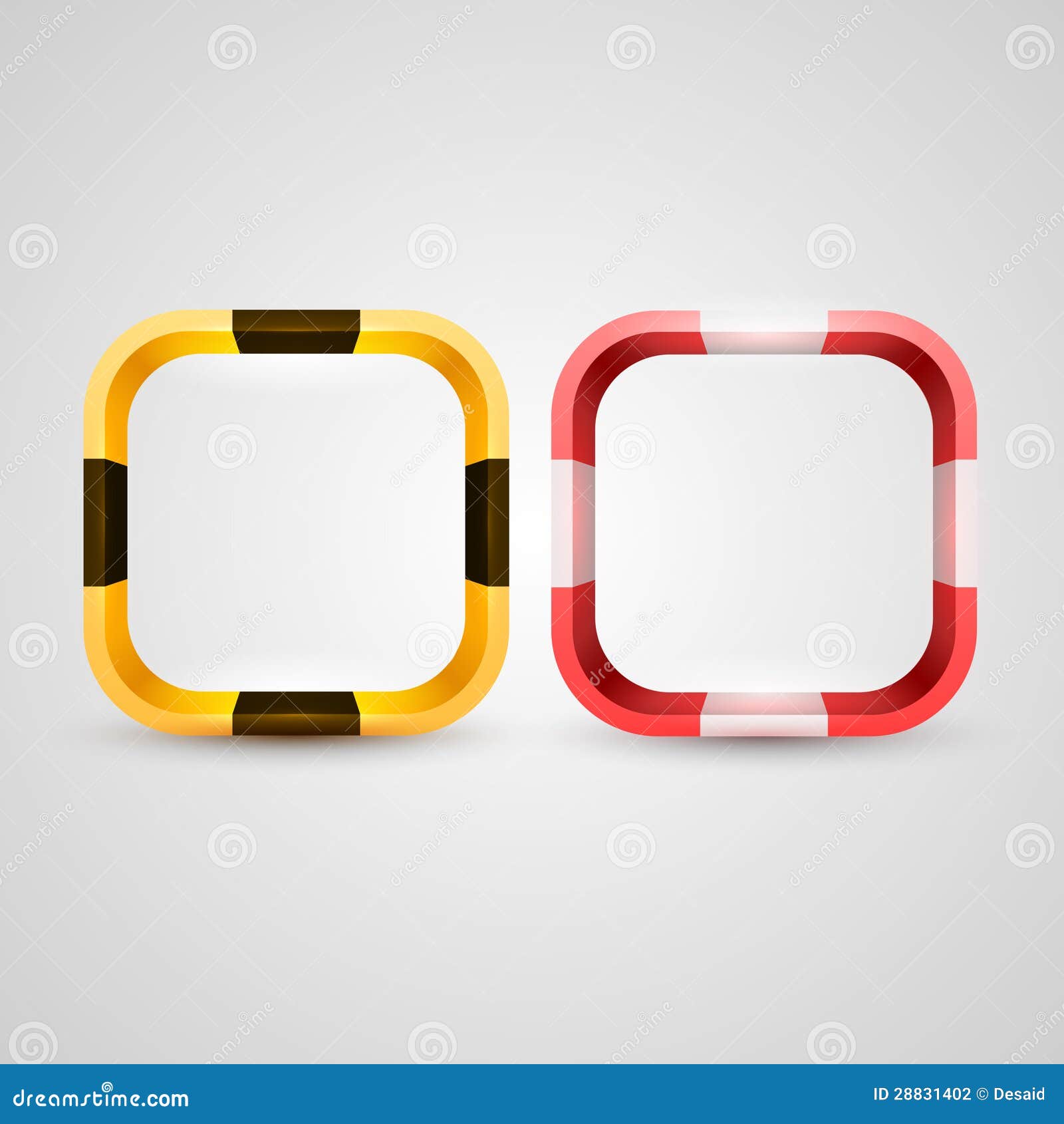 Rounded Rectangle With Realistic Shadow. White Button Template Vector ...