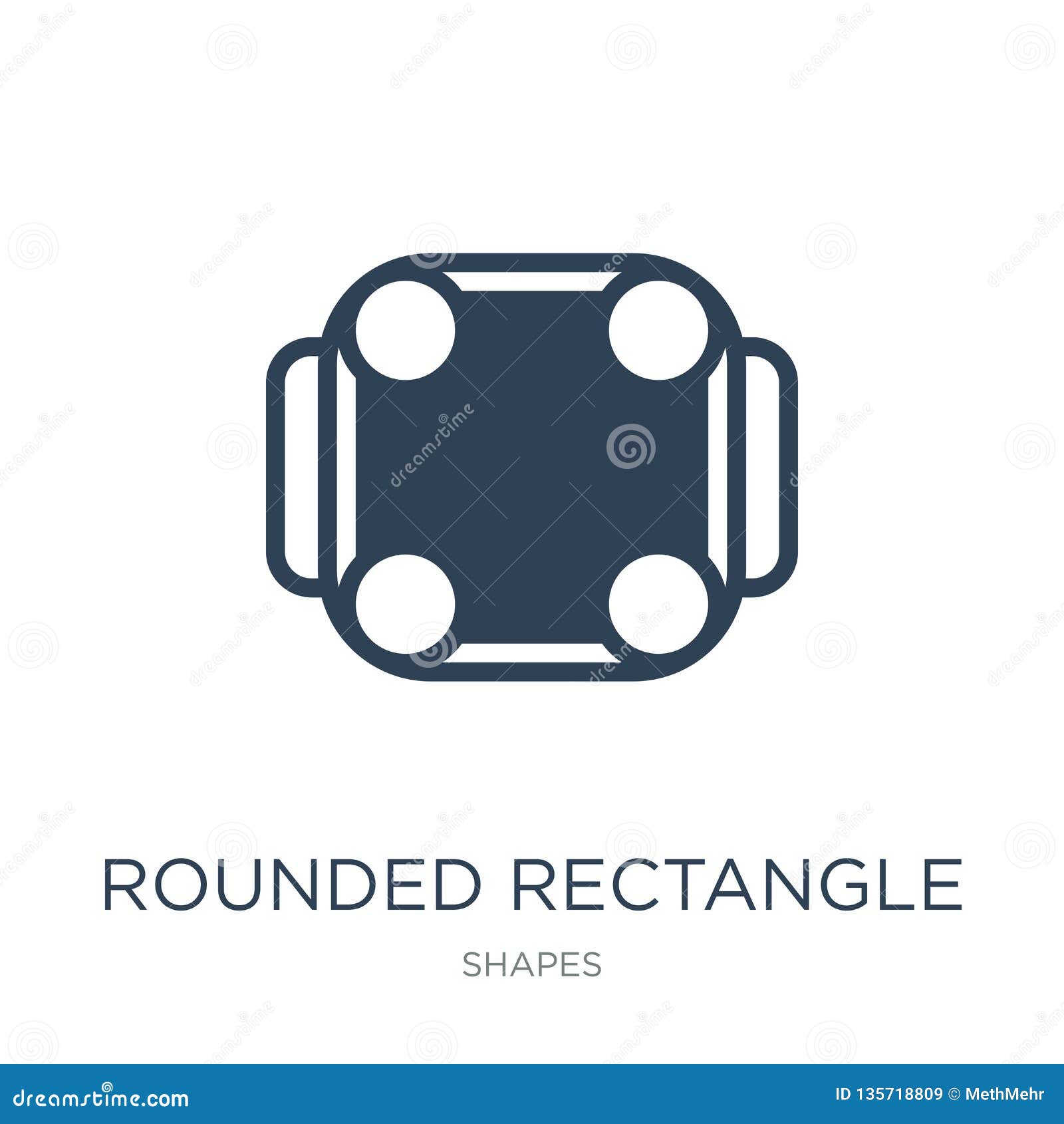 Rounded Rectangle Icon in Trendy Design Style. Rounded Rectangle Icon ...
