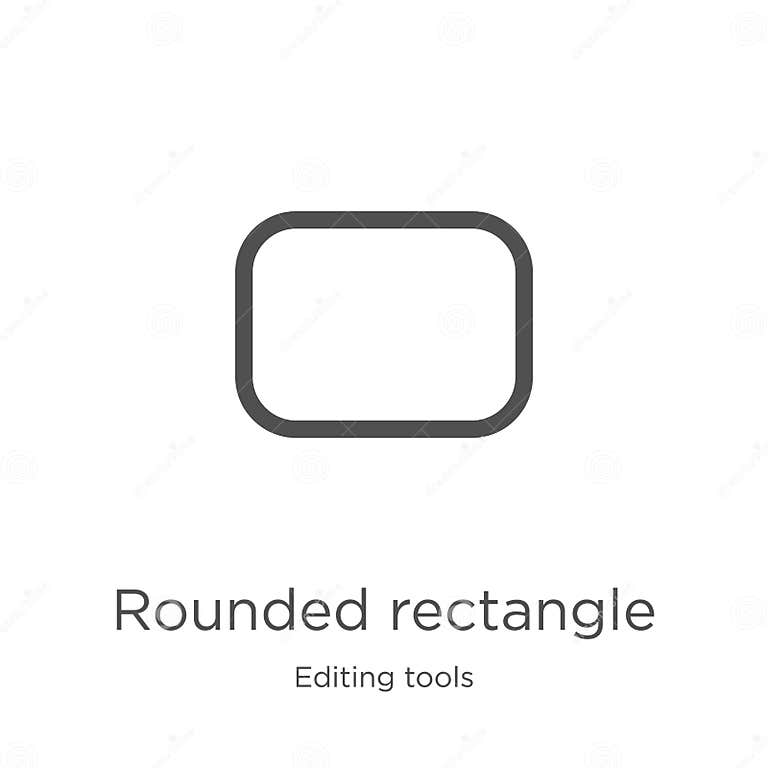 Rounded Rectangle Icon Vector from Editing Tools Collection. Thin Line ...