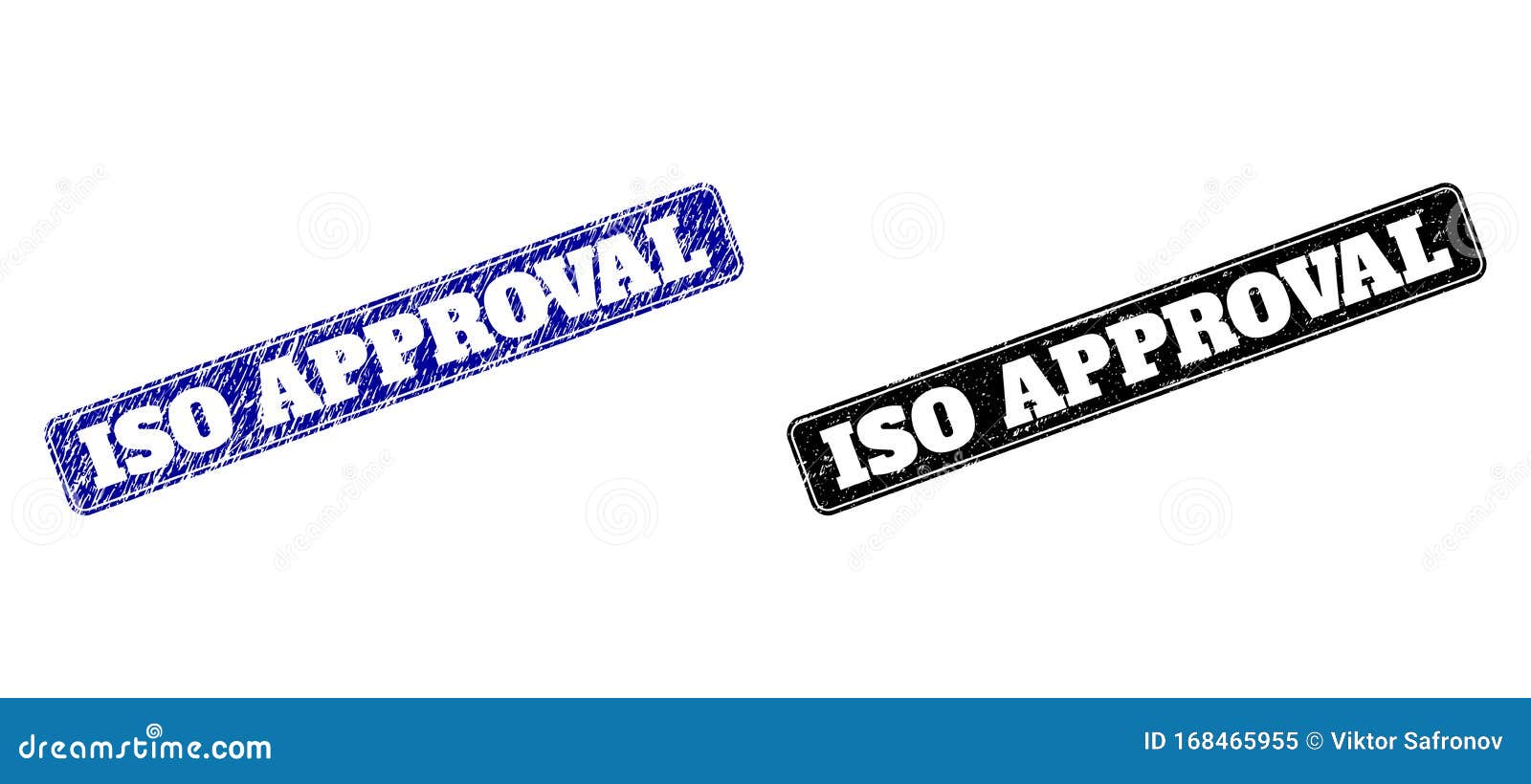 ISO APPROVAL Black and Blue Rounded Rectangle Seals with Grunged Styles ...