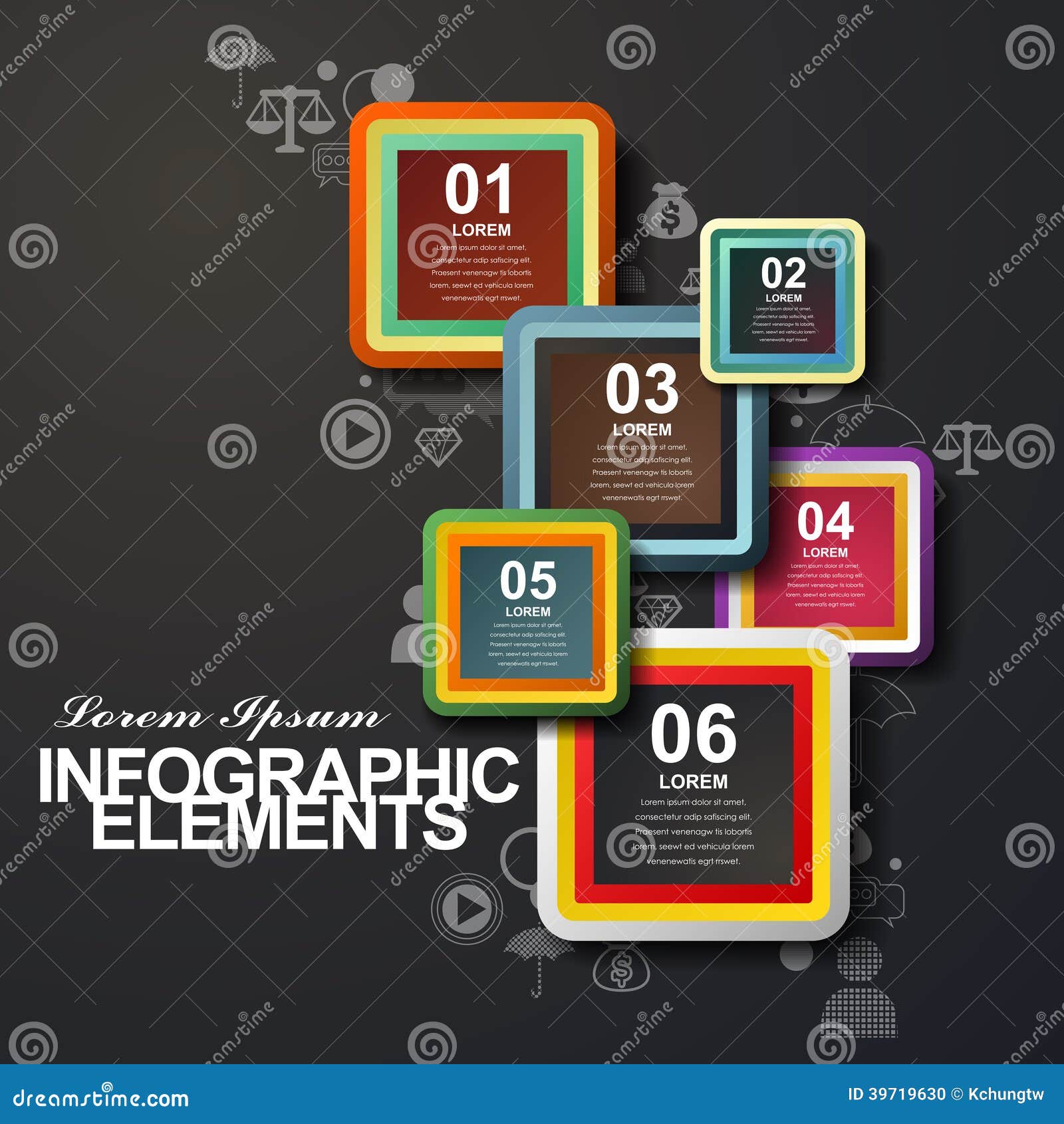 Rounded Rectangle Label Infographic Elements Vector Illustration ...