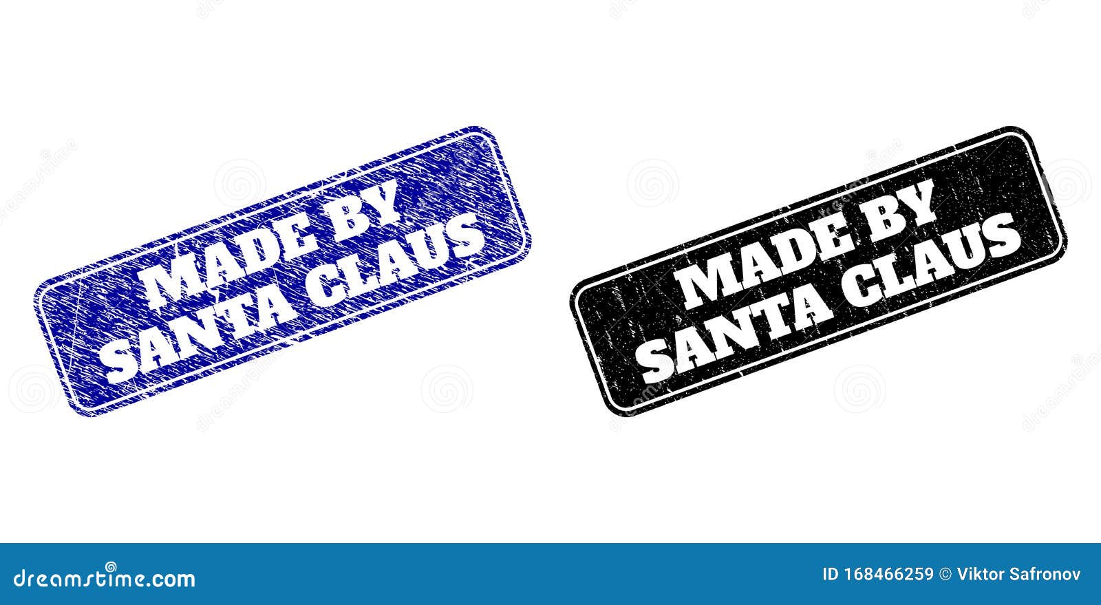 MADE by SANTA CLAUS Black and Blue Rounded Rectangle Watermarks with ...