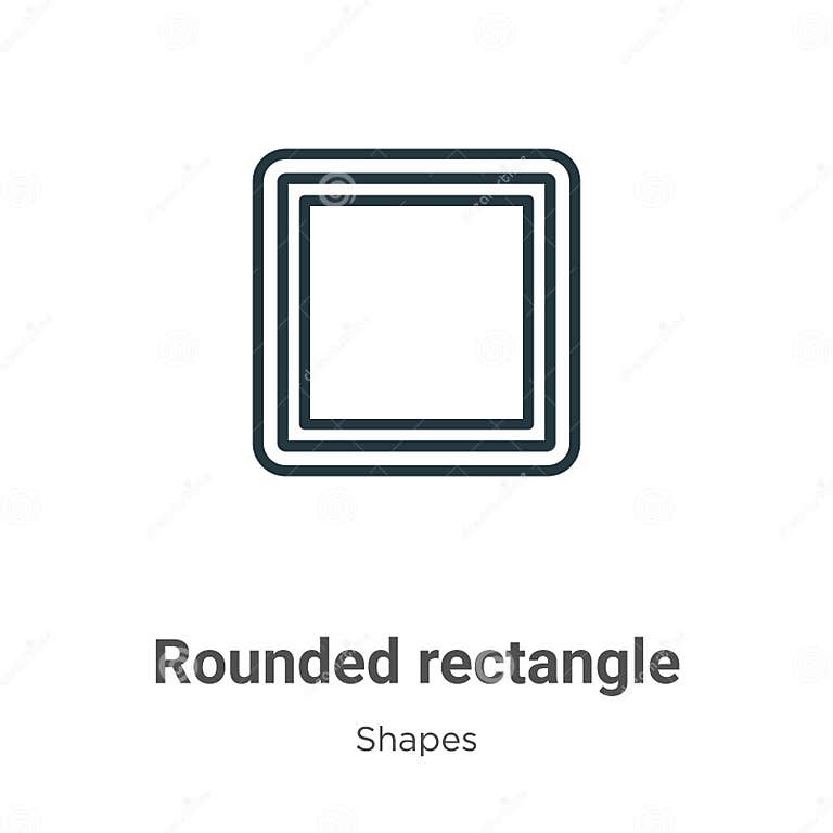 Rounded Rectangle Outline Vector Icon. Thin Line Black Rounded ...