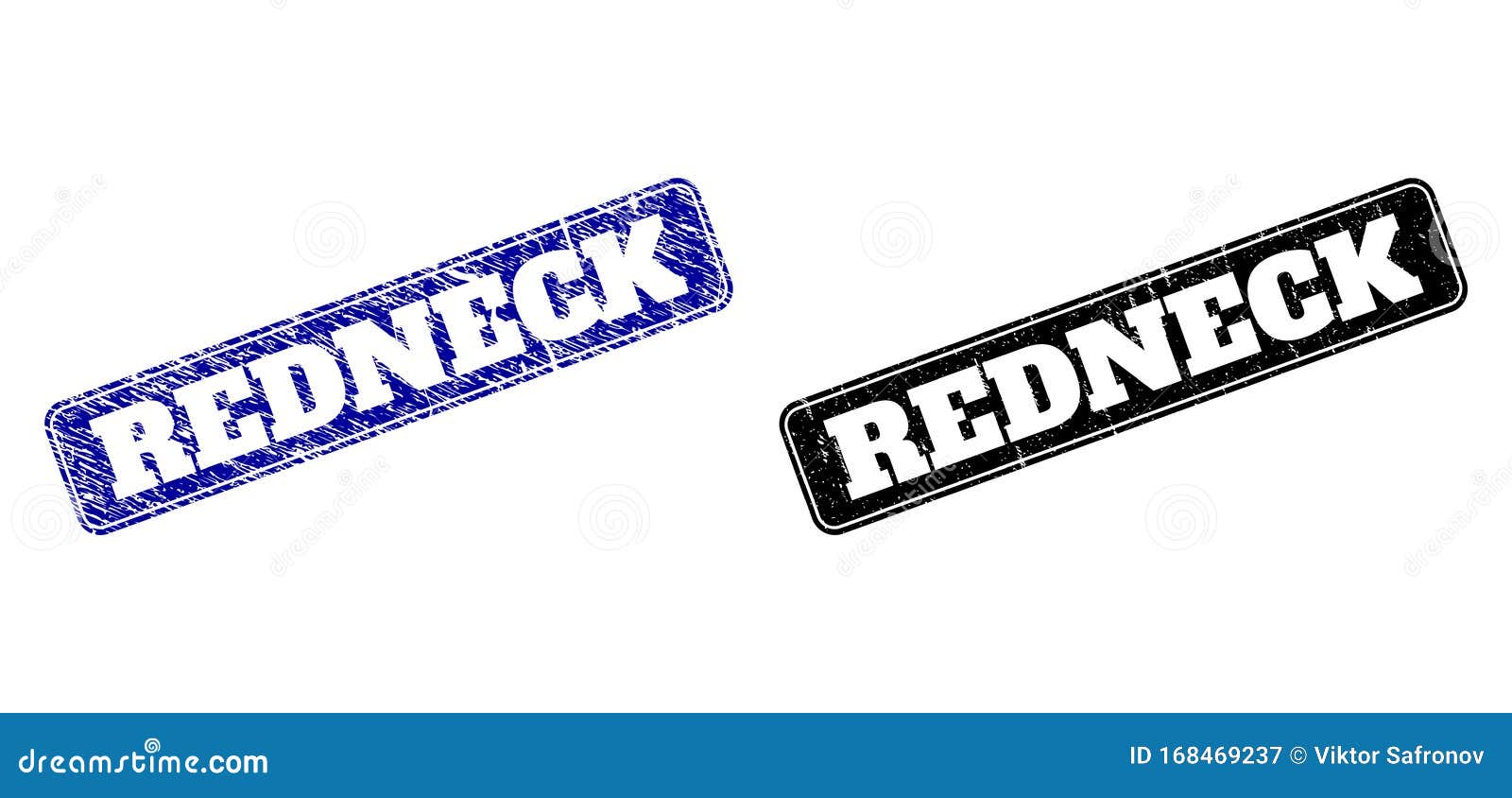 REDNECK Black and Blue Rounded Rectangular Stamp Seals with Rubber ...
