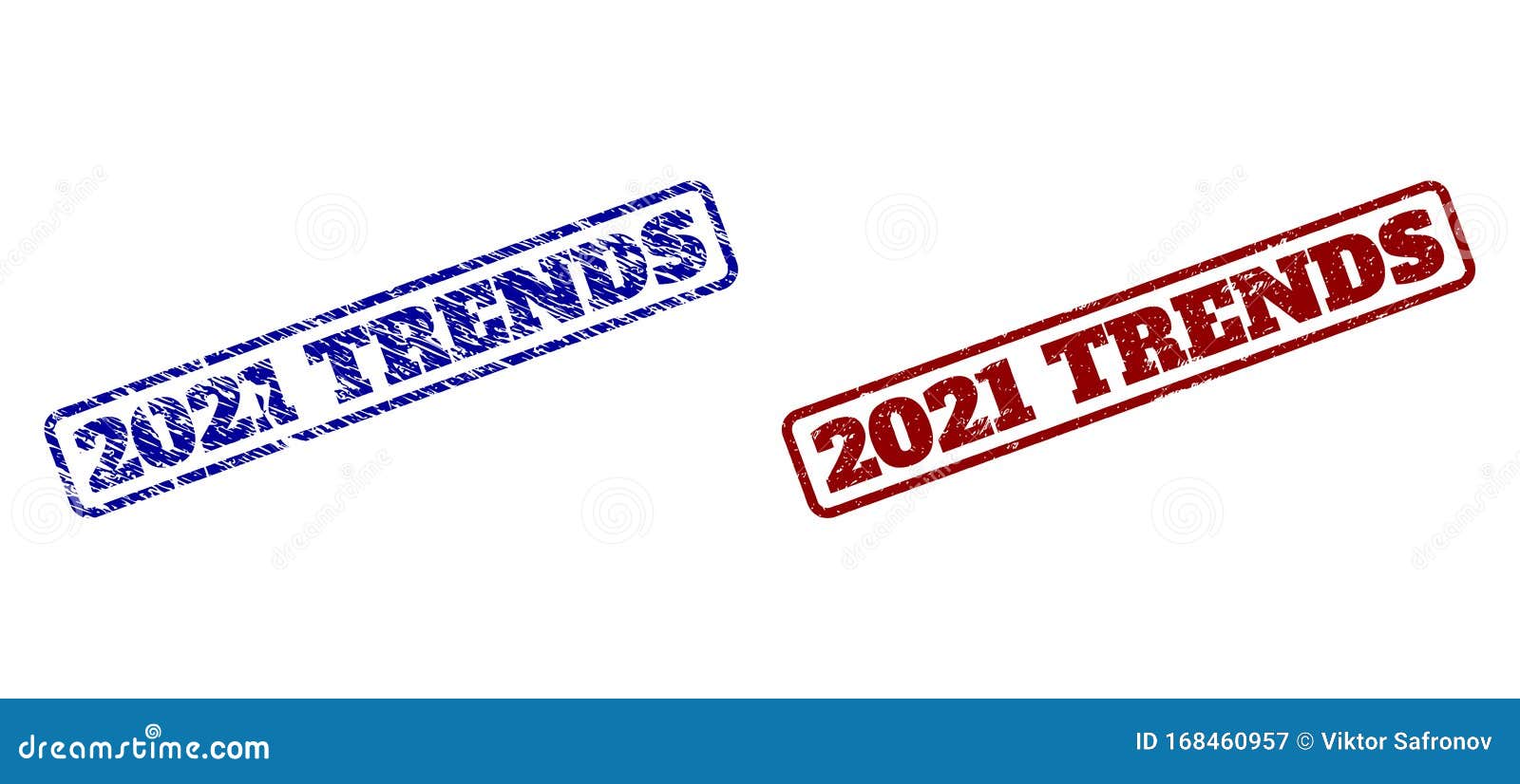 2021 TRENDS Blue and Red Rounded Rectangle Stamp Seals with Corroded ...