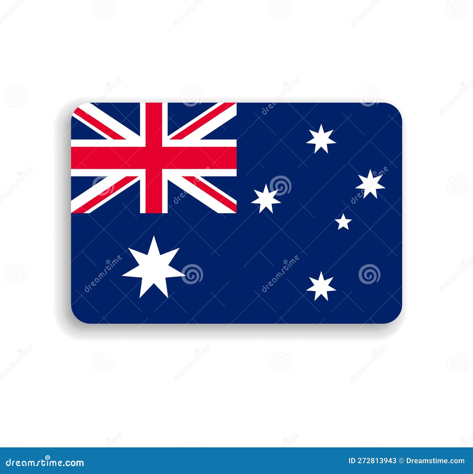 Rounded Rectangle Vector Flag of Australia Stock Vector - Illustration ...