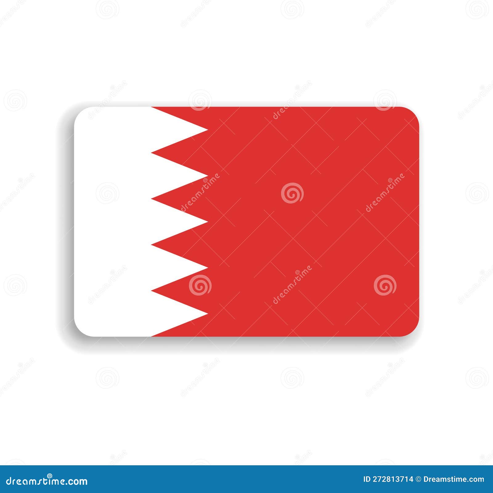 Rounded Rectangle Vector Flag of Bahrain Stock Vector - Illustration of ...