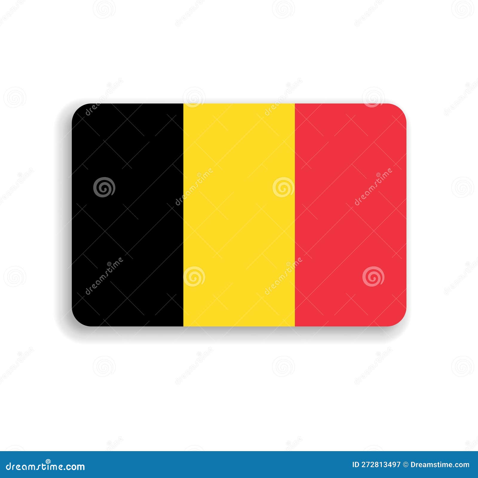 Rounded Rectangle Vector Flag of Belgium Stock Vector - Illustration of patriotism, europe ...