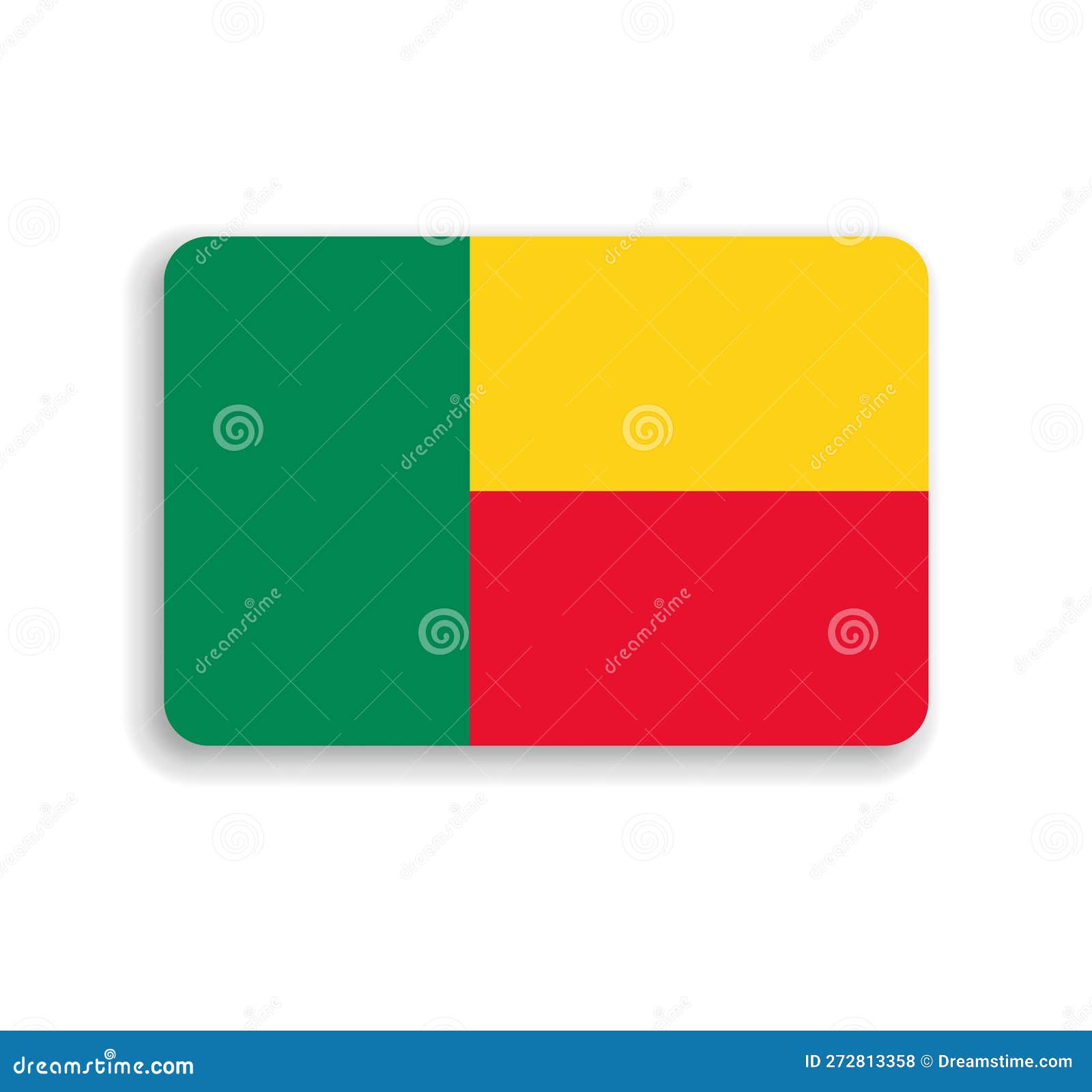 Rounded Rectangle Vector Flag of Benin Stock Vector - Illustration of symbol, national: 272813358