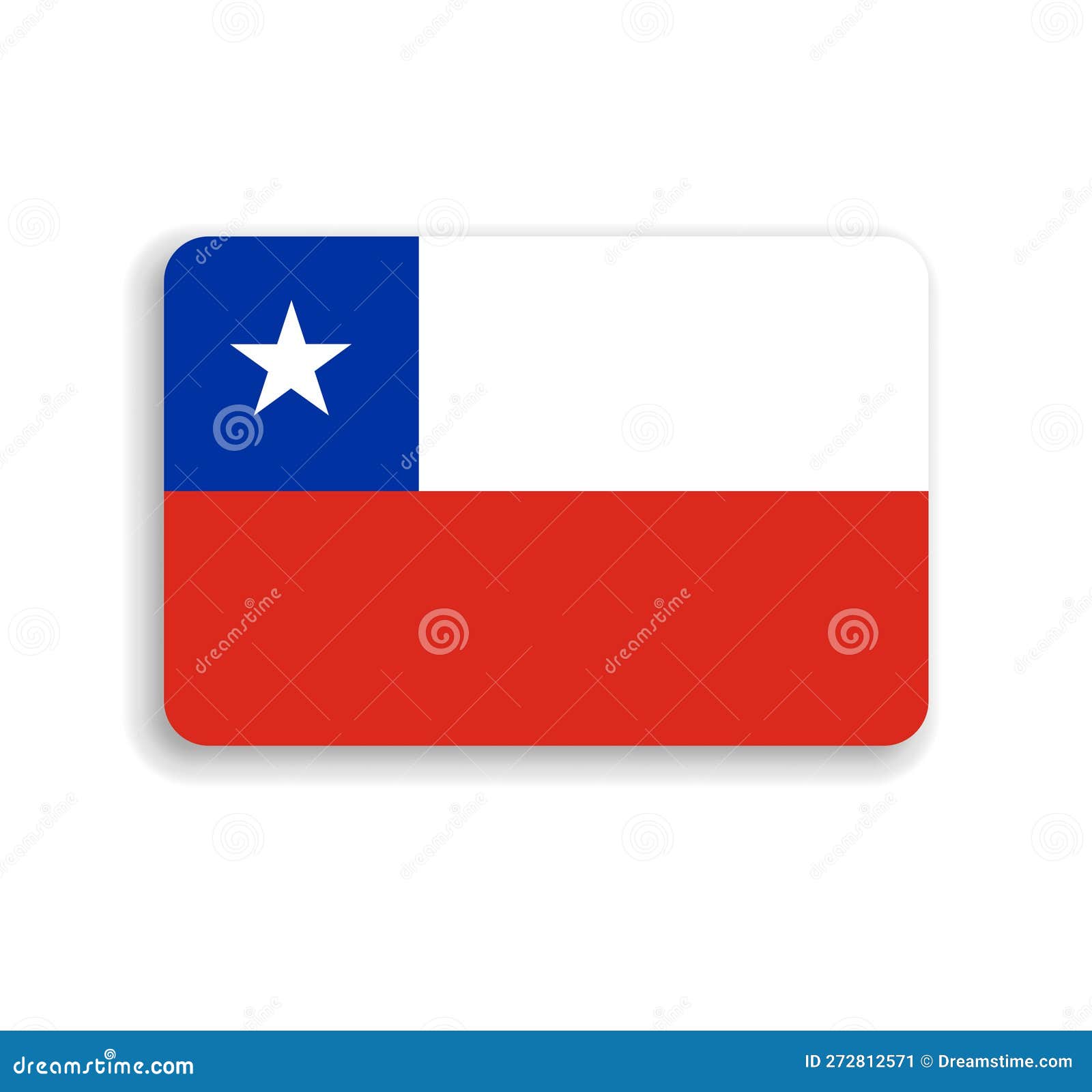 Rounded Rectangle Vector Flag of Chile Stock Vector - Illustration of ensign, flag: 272812571