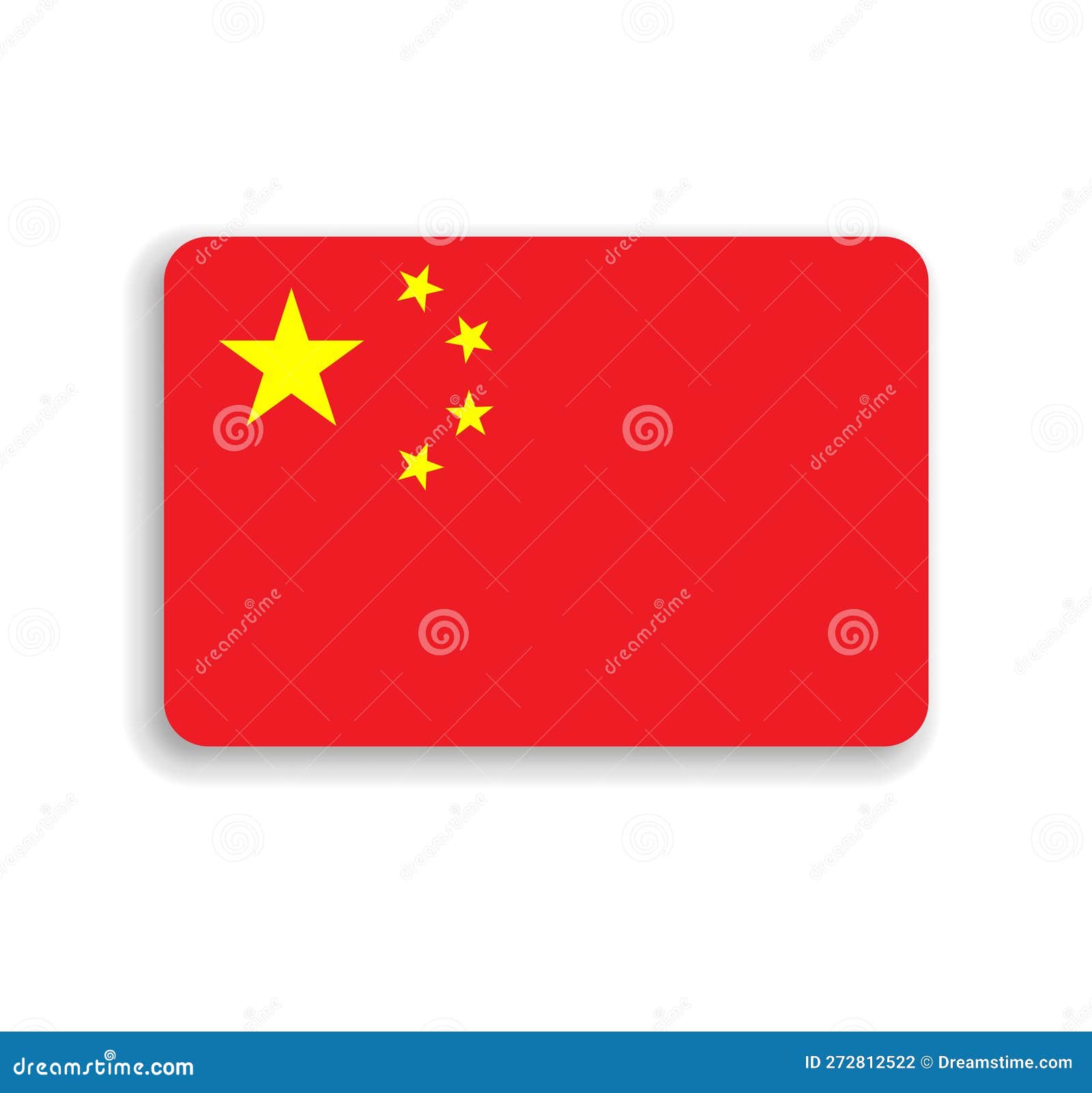 Rounded Rectangle Vector Flag of China Stock Vector - Illustration of ...