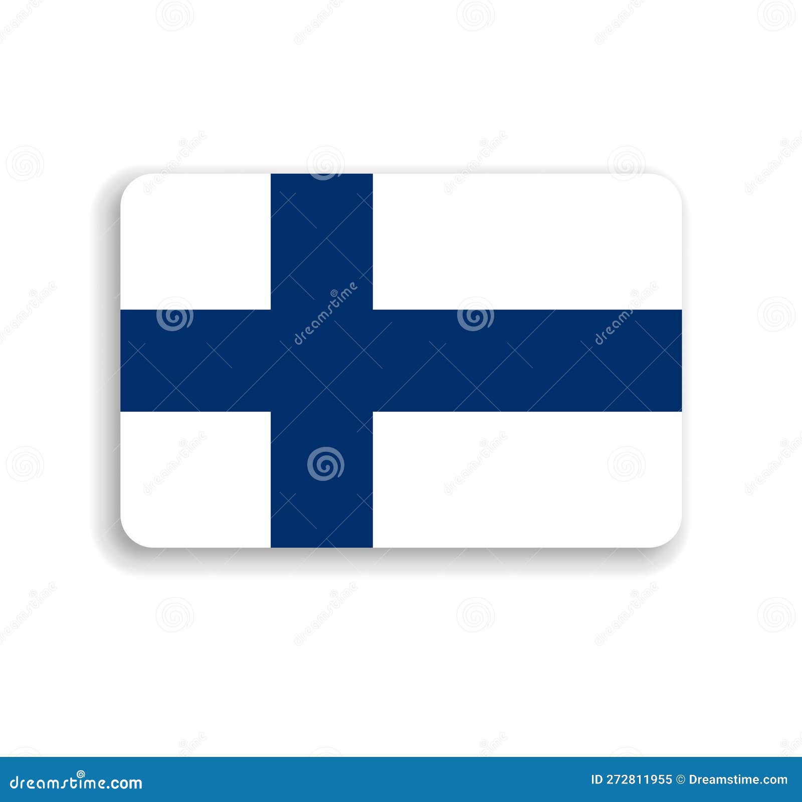 Rounded Rectangle Vector Flag of Finland Stock Vector - Illustration of ...