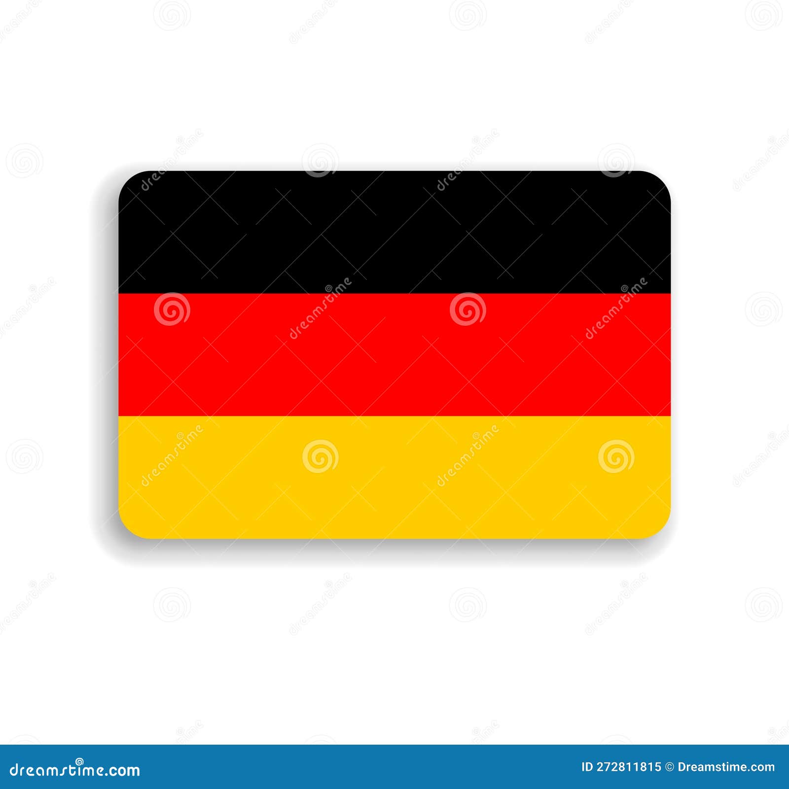 Rounded Rectangle Vector Flag of Germany Stock Vector - Illustration of ...