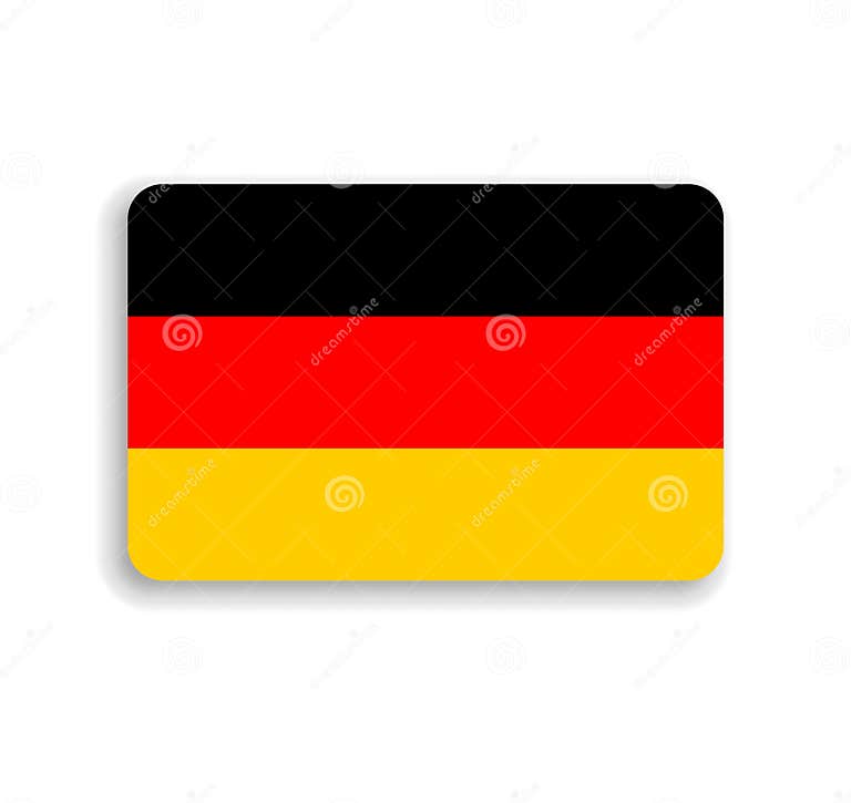 Rounded Rectangle Vector Flag of Germany Stock Vector - Illustration of ...