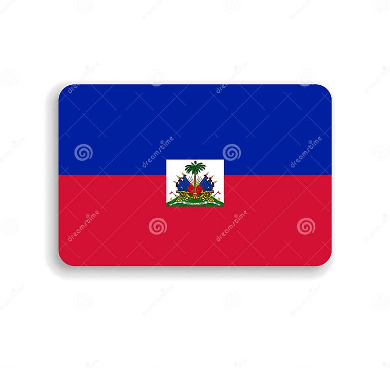 Rounded Rectangle Vector Flag of Haiti Stock Vector - Illustration of ...