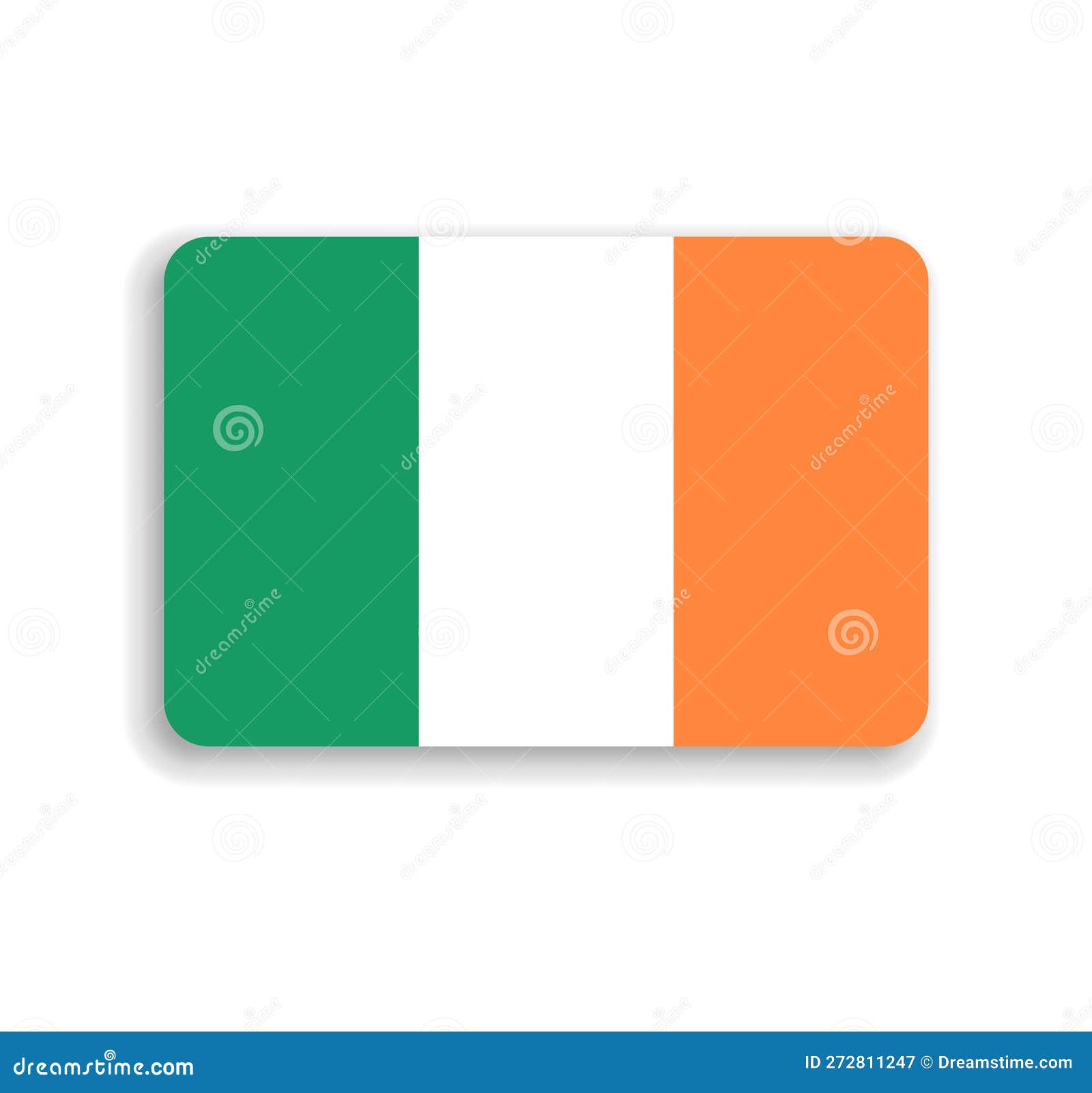 Rounded Rectangle Vector Flag of Ireland Stock Vector - Illustration of ...