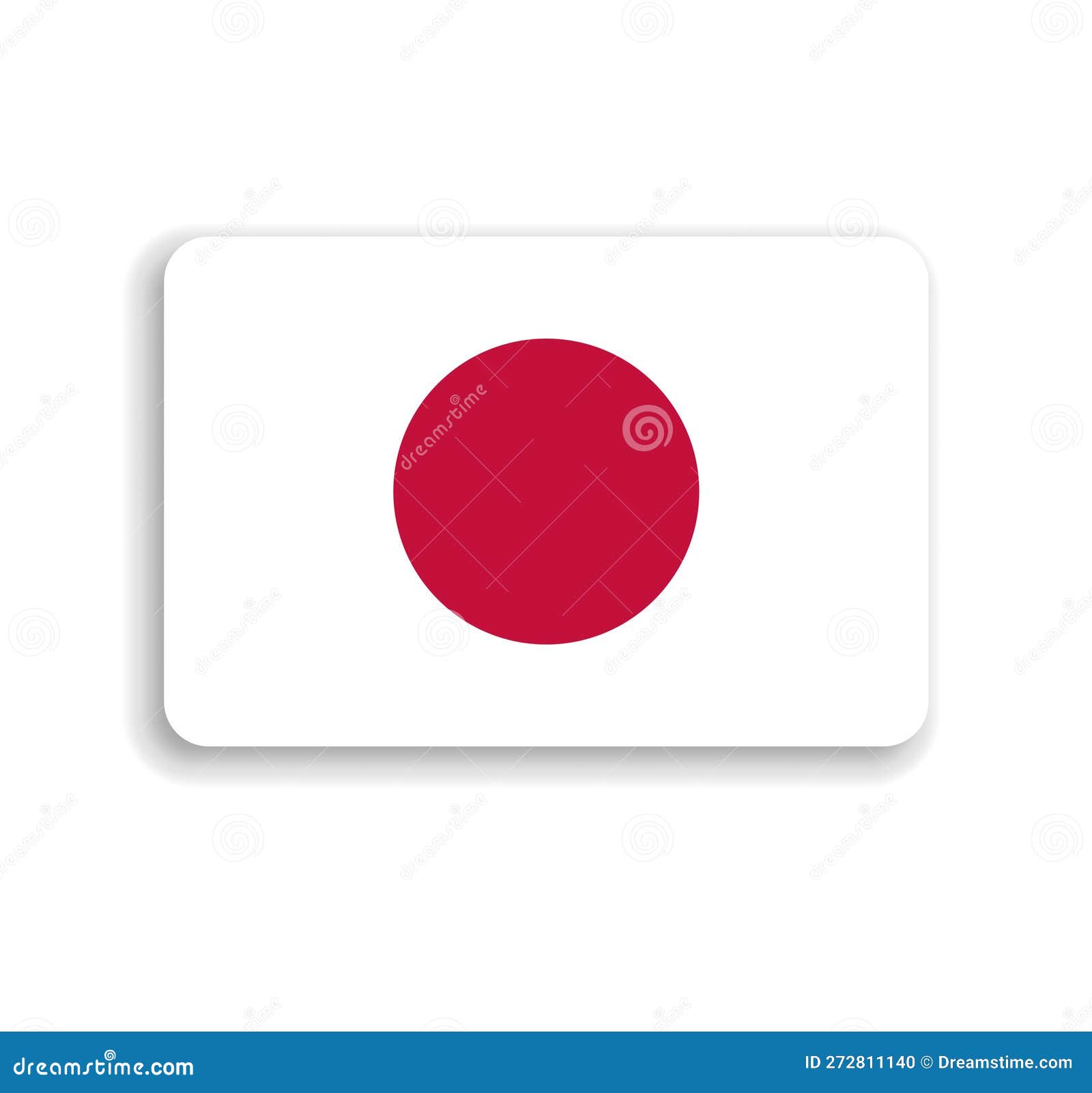 Rounded Rectangle Vector Flag of Japan Stock Vector - Illustration of ...