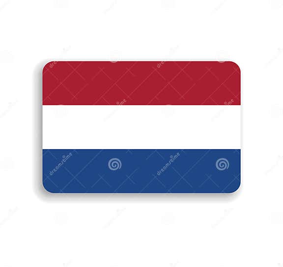 Rounded Rectangle Vector Flag of Netherlands Stock Vector ...