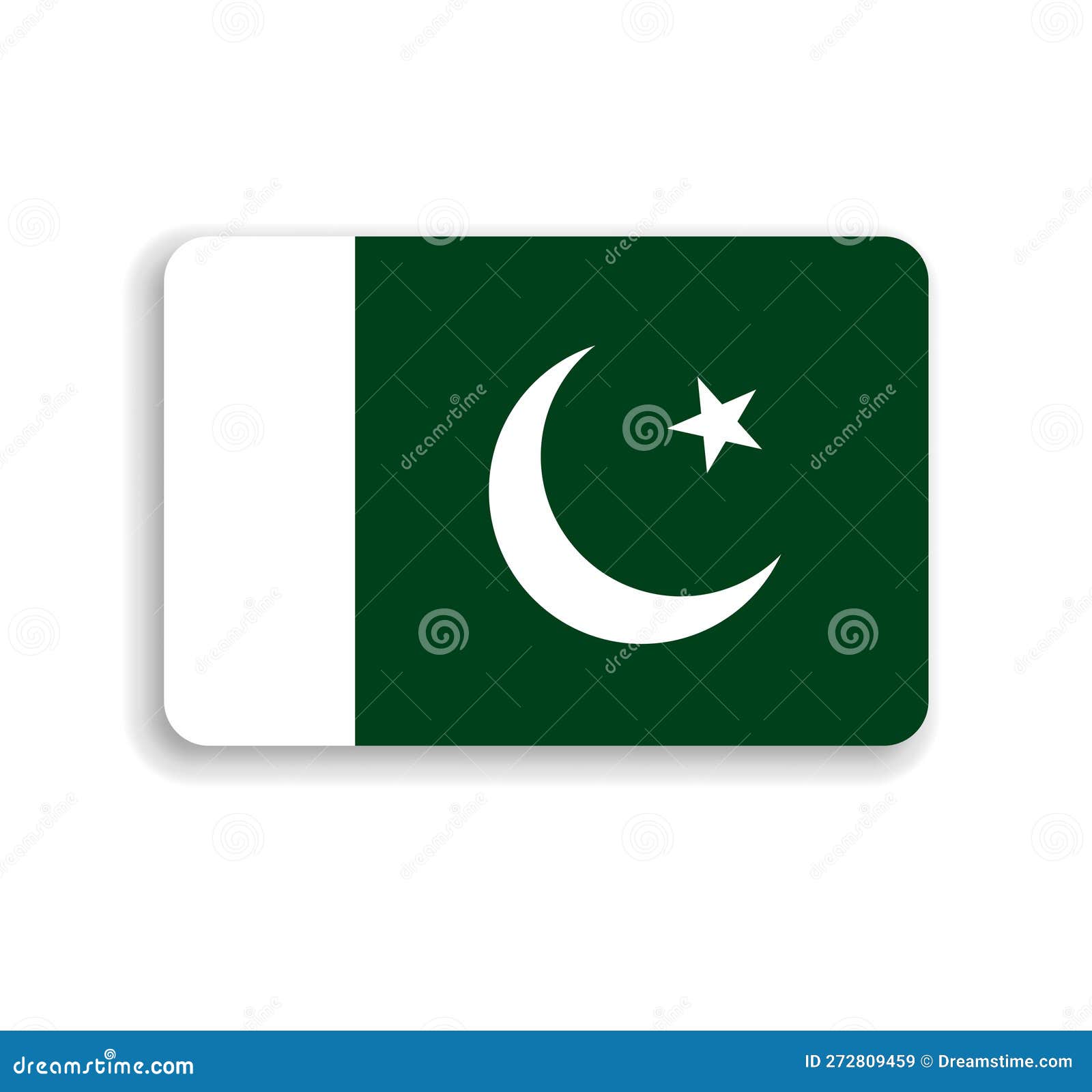 Rounded Rectangle Vector Flag of Pakistan Stock Vector - Illustration ...