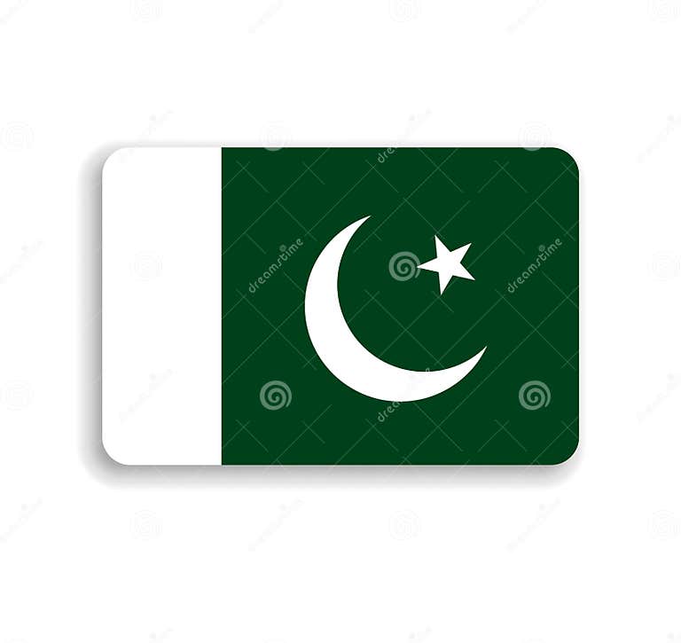 Rounded Rectangle Vector Flag of Pakistan Stock Vector - Illustration ...