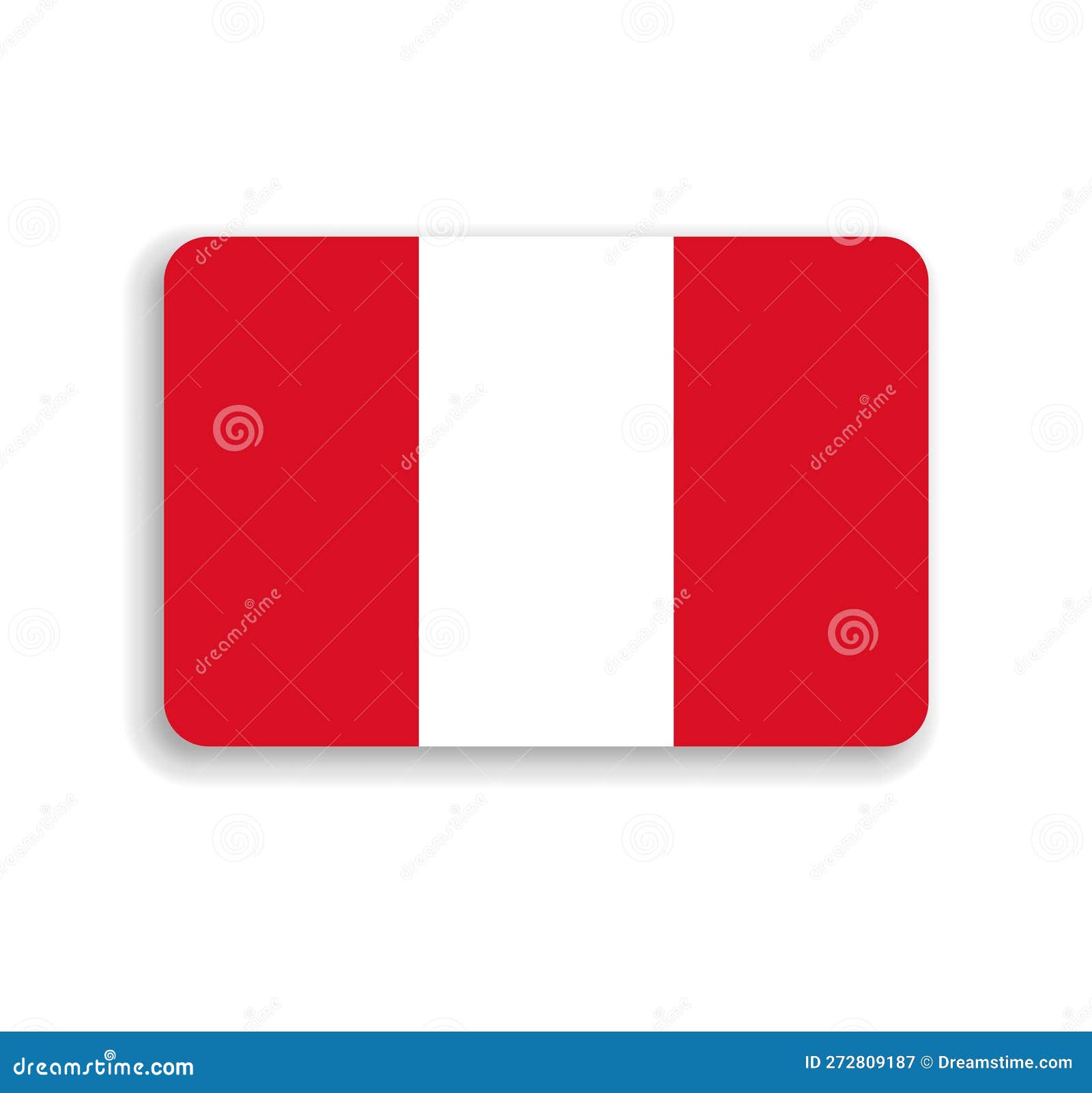 Rounded Rectangle Vector Flag of Peru Stock Vector - Illustration of ...
