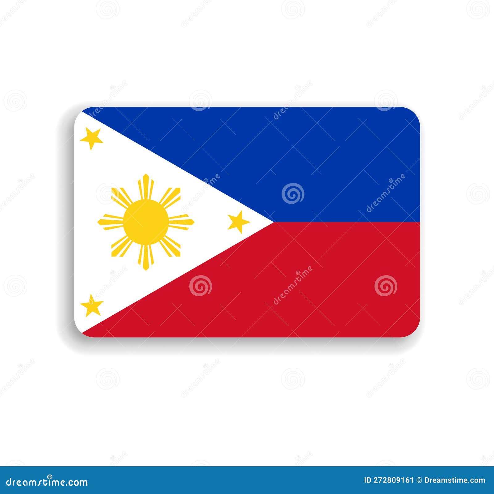 Rounded Rectangle Vector Flag of Philippines Stock Vector ...