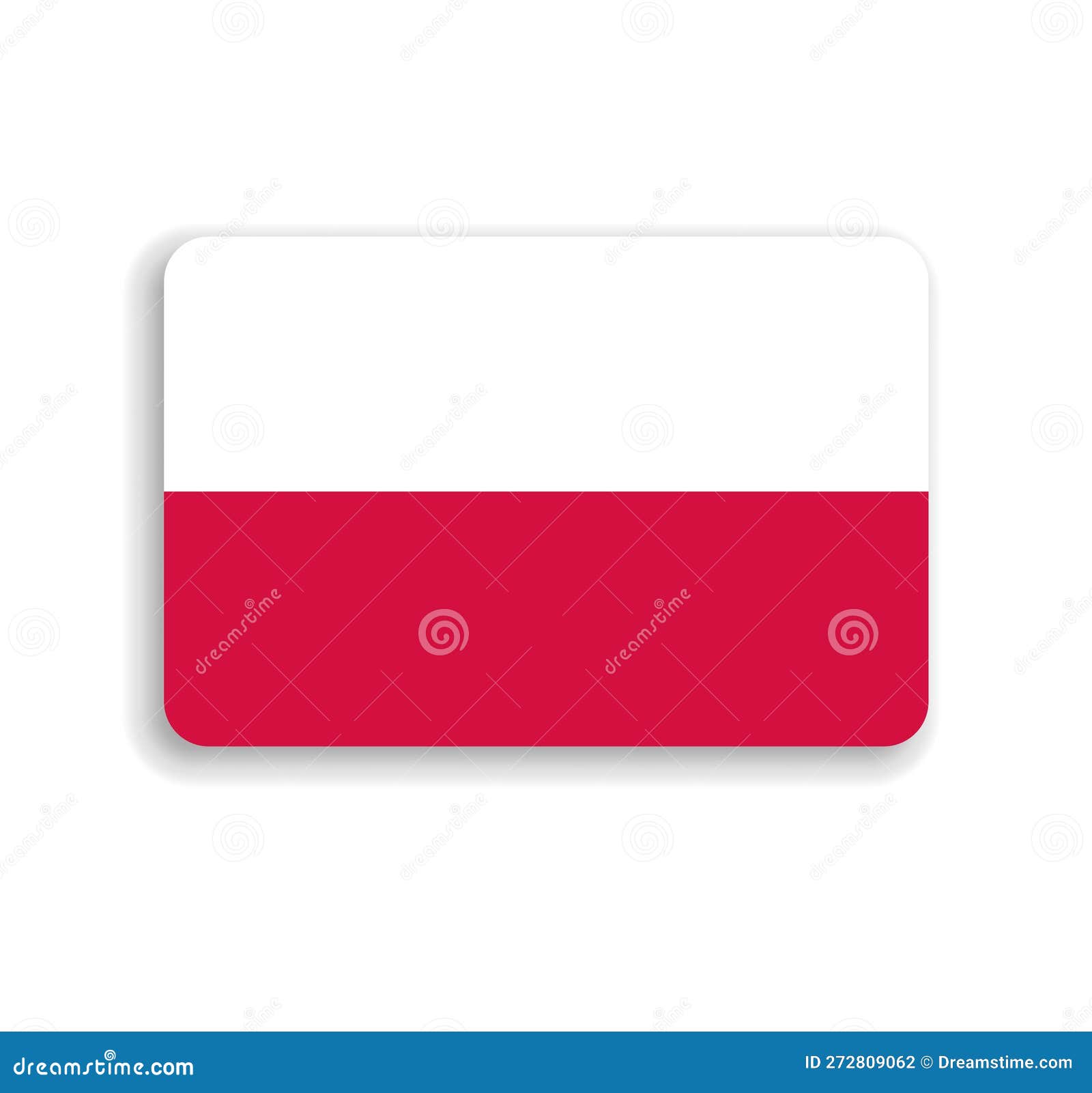 Rounded Rectangle Vector Flag of Poland Stock Vector - Illustration of ...